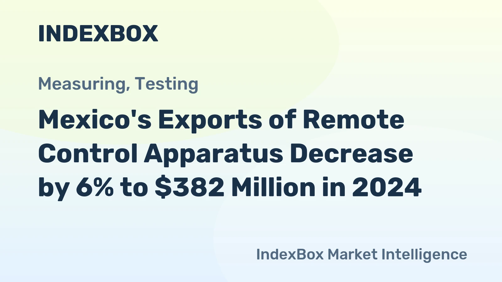 Mexico's Exports of Remote Control Apparatus Decrease by 6% to $382 Million in 2024