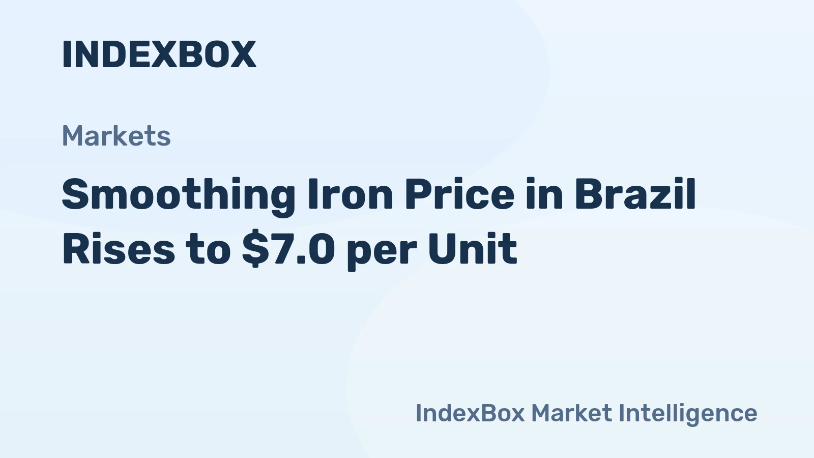 Smoothing Iron Price in Brazil Rises to $7.0 per Unit