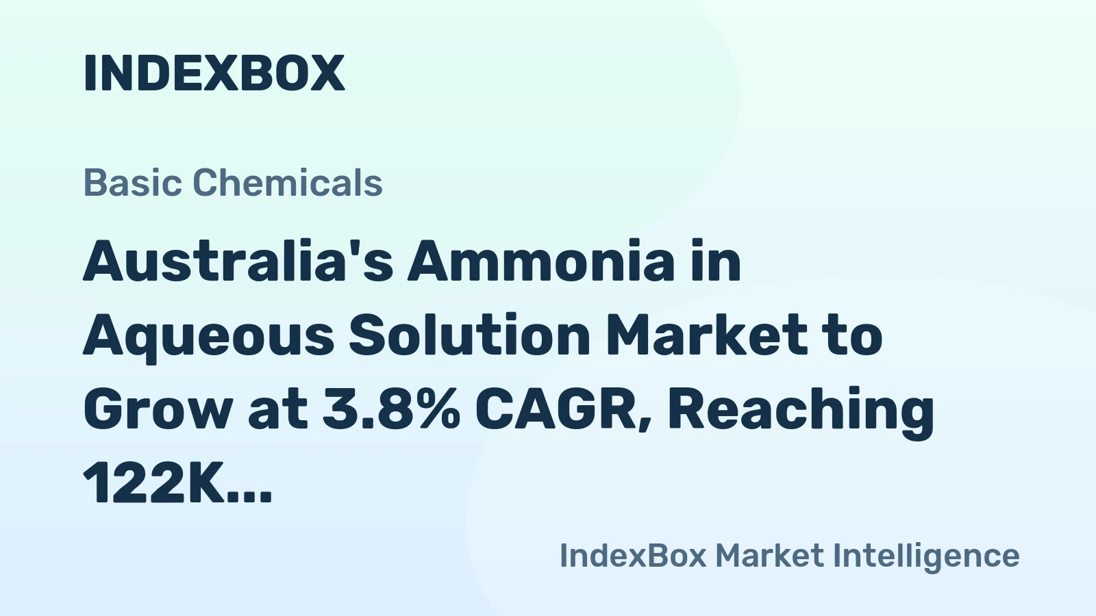 Australia's Ammonia in Aqueous Solution Market to Grow at 3.8% CAGR, Reaching 122K Tons by 2035
