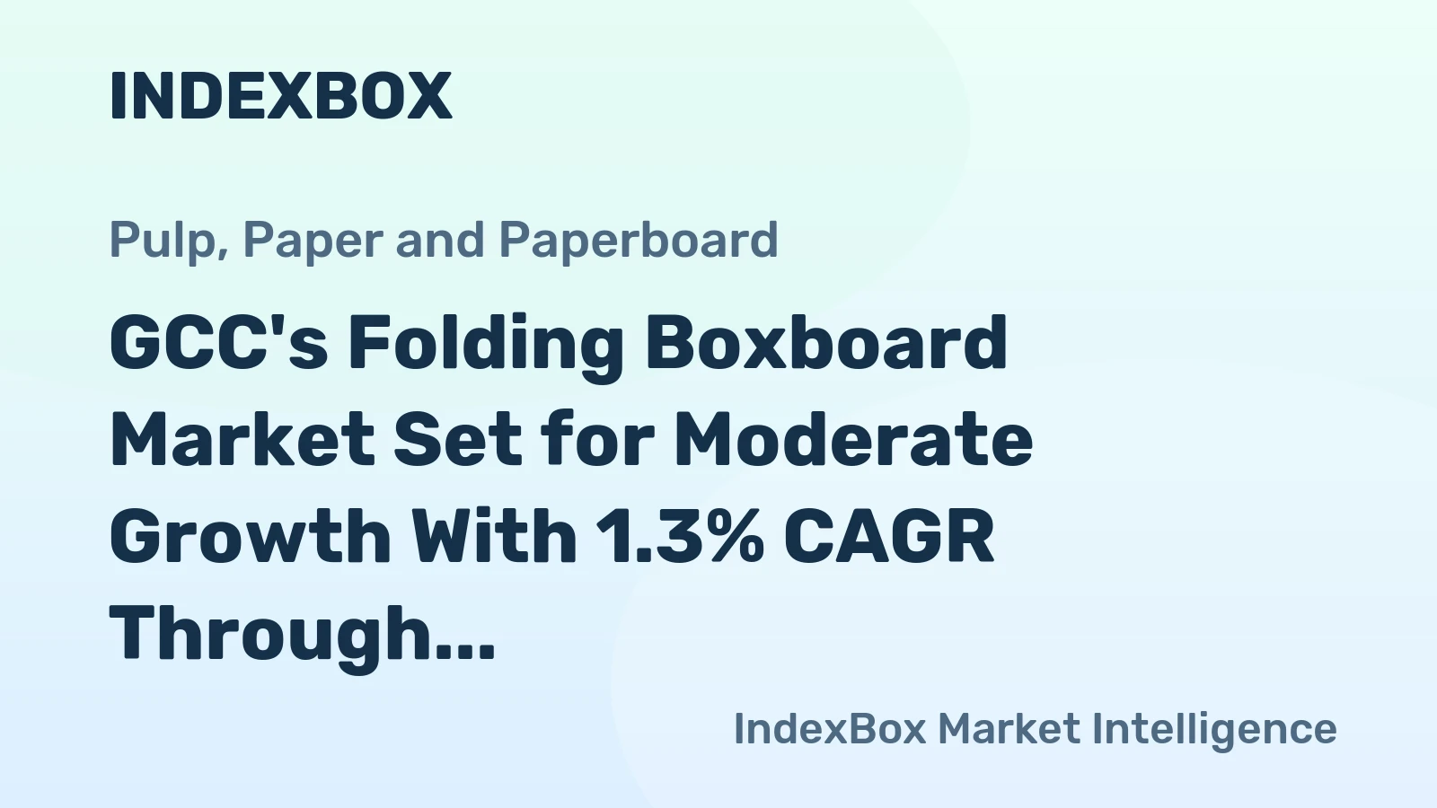GCC's Folding Boxboard Market Set for Moderate Growth With 1.3% CAGR Through 2035