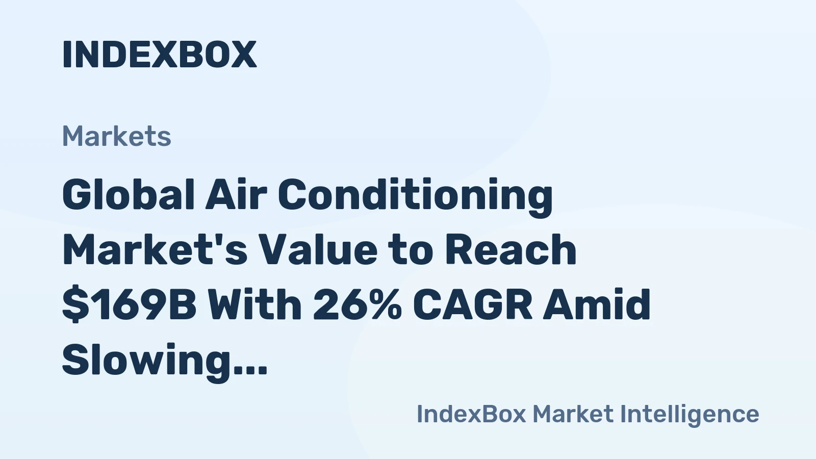 Global Air Conditioning Market's Value to Reach $169B With 26% CAGR Amid Slowing Volume Growth