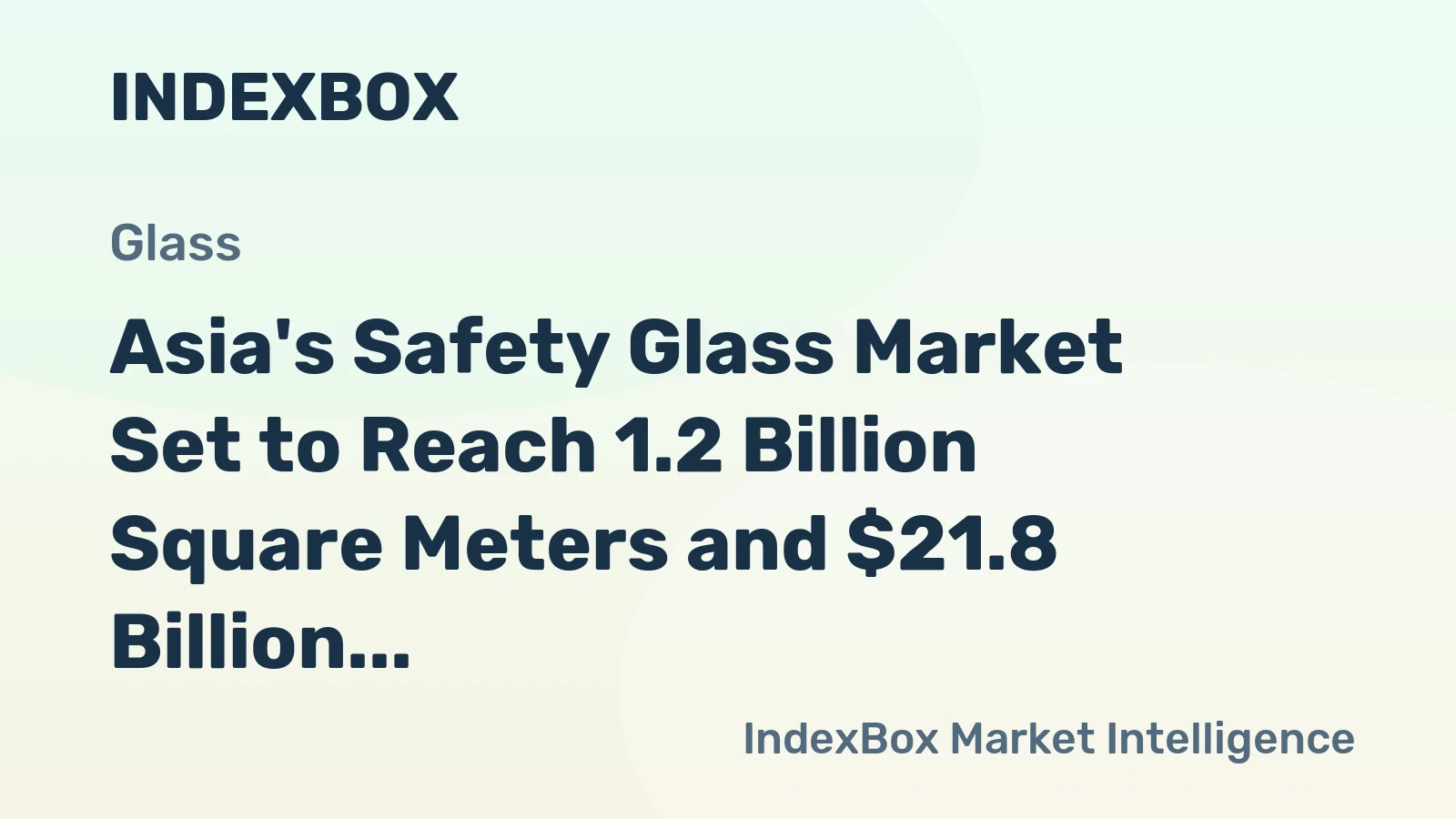 Asia's Safety Glass Market Set to Reach 1.2 Billion Square Meters and $21.8 Billion in Value by 2035