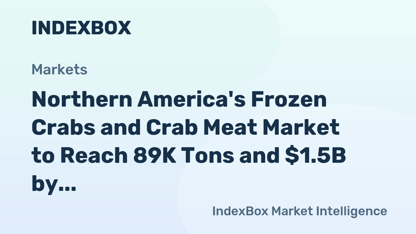 Northern America's Frozen Crabs and Crab Meat Market to Reach 89K Tons and $1.5B by 2035