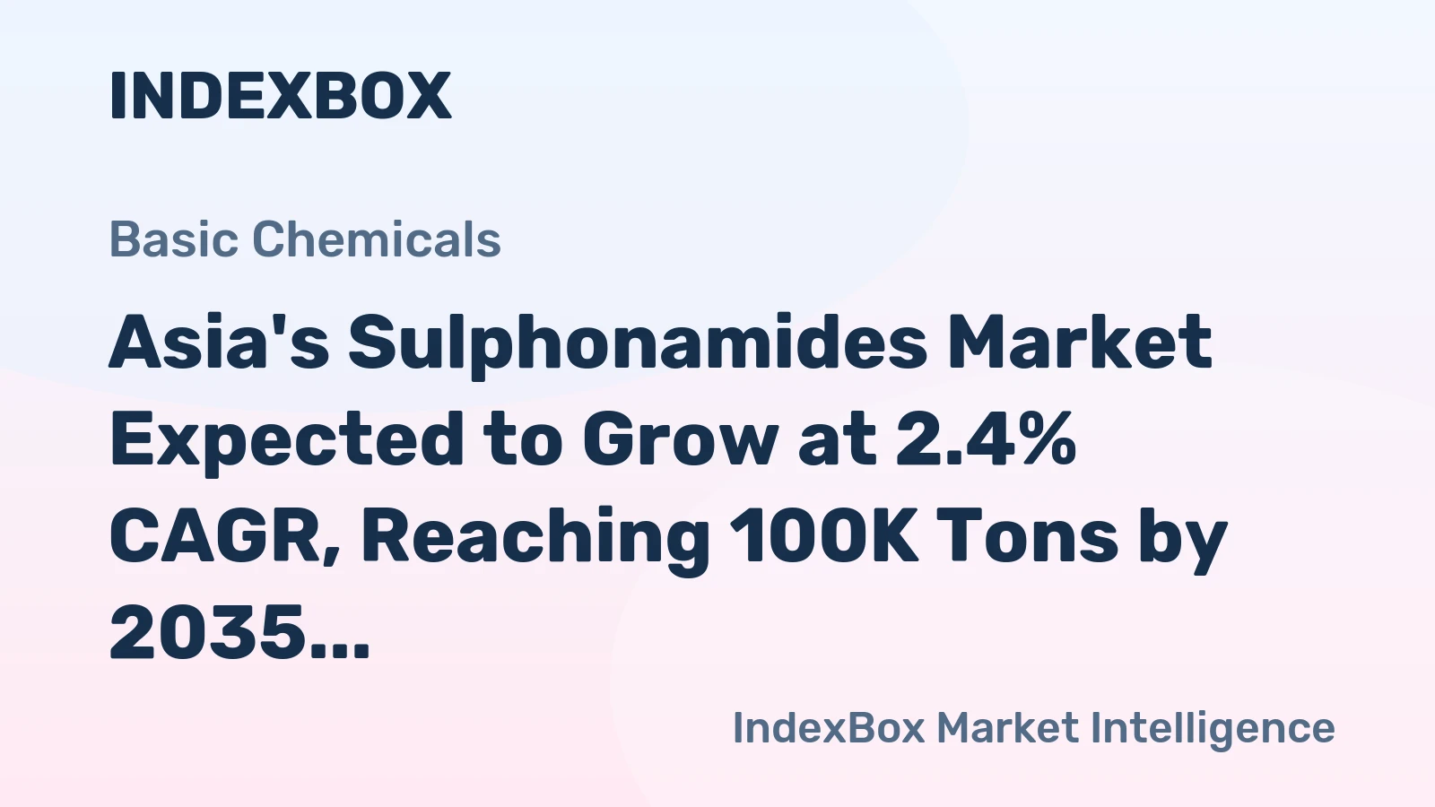 Asia's Sulphonamides Market Expected to Grow at 2.4% CAGR, Reaching 100K Tons by 2035