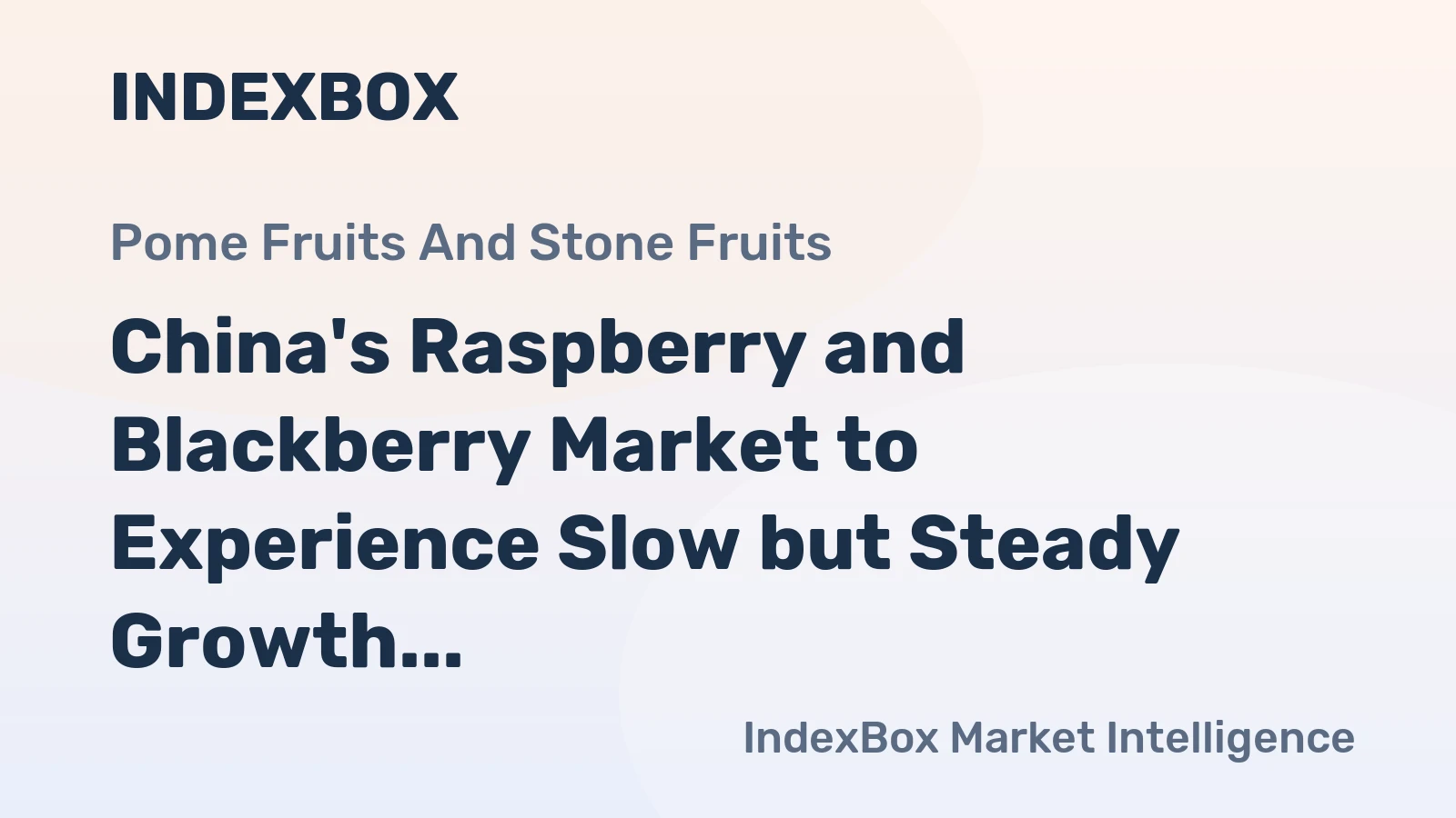 China's Raspberry and Blackberry Market to Experience Slow but Steady Growth with a CAGR of +1.5% over the next decade