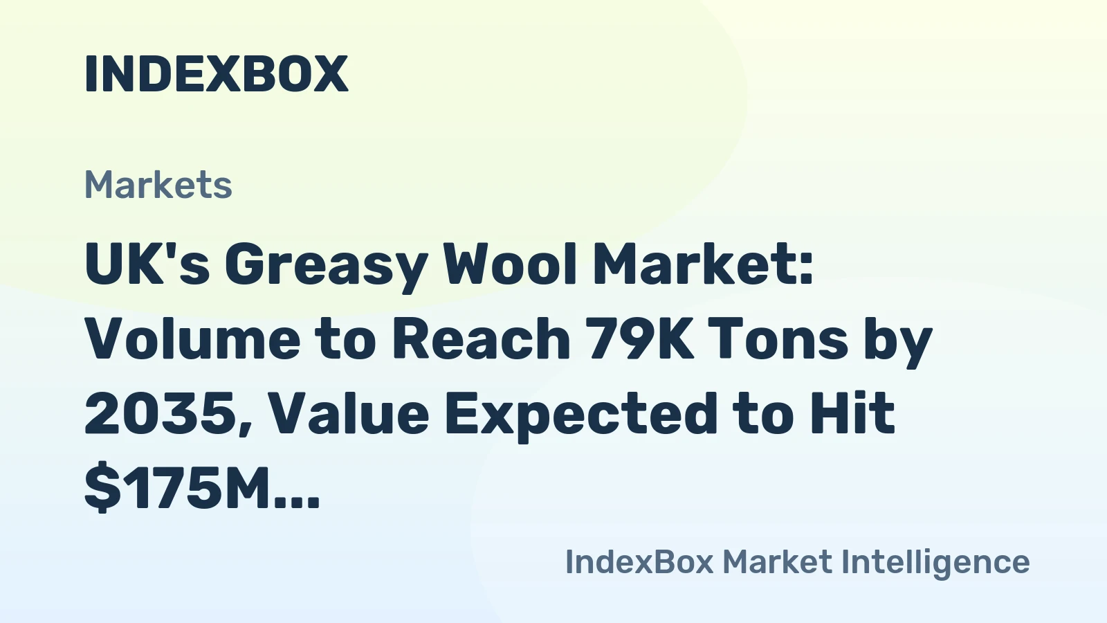 UK's Greasy Wool Market: Volume to Reach 79K Tons by 2035, Value Expected to Hit $175M