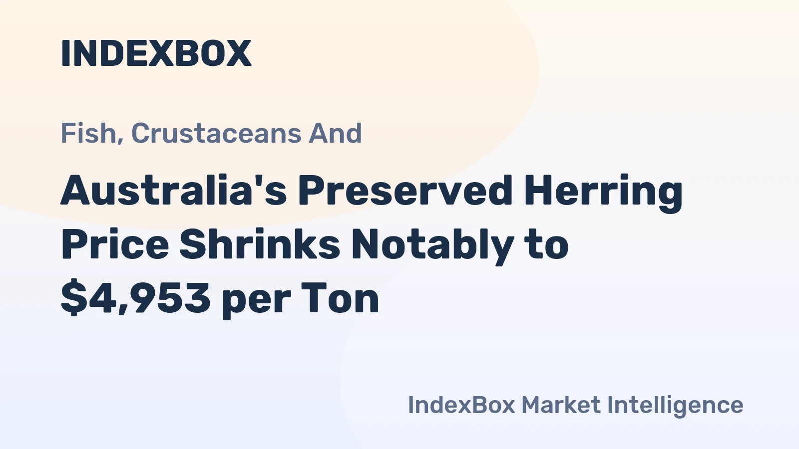 Australia's Preserved Herring Price Shrinks Notably to $4,953 per Ton