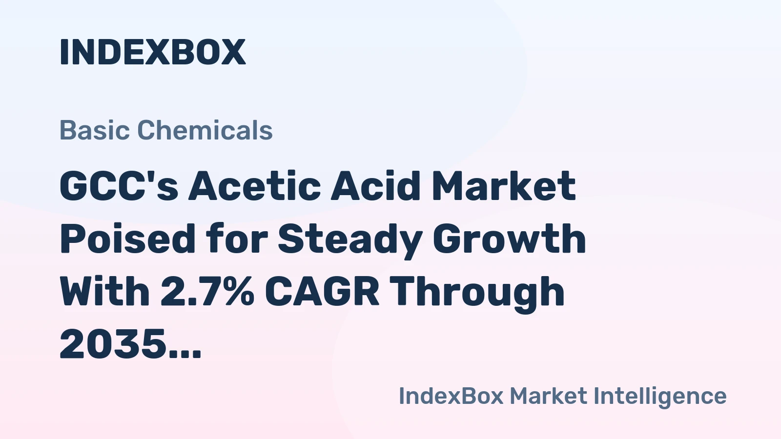 GCC's Acetic Acid Market Poised for Steady Growth With 2.7% CAGR Through 2035