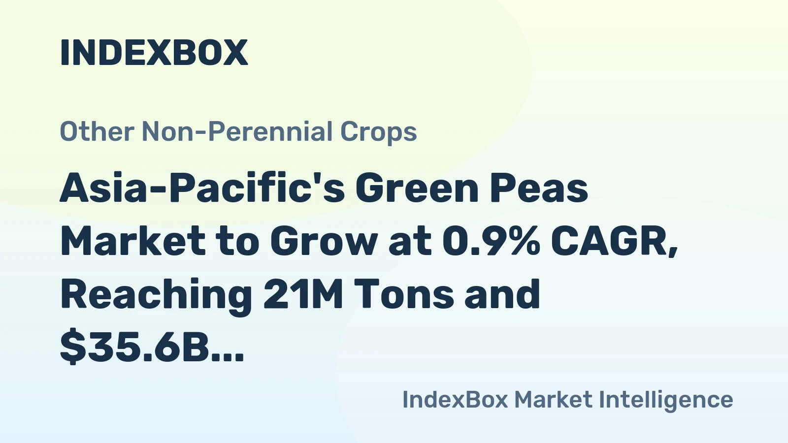 Asia-Pacific's Green Peas Market to Grow at 0.9% CAGR, Reaching 21M Tons and $35.6B in Value by 2035