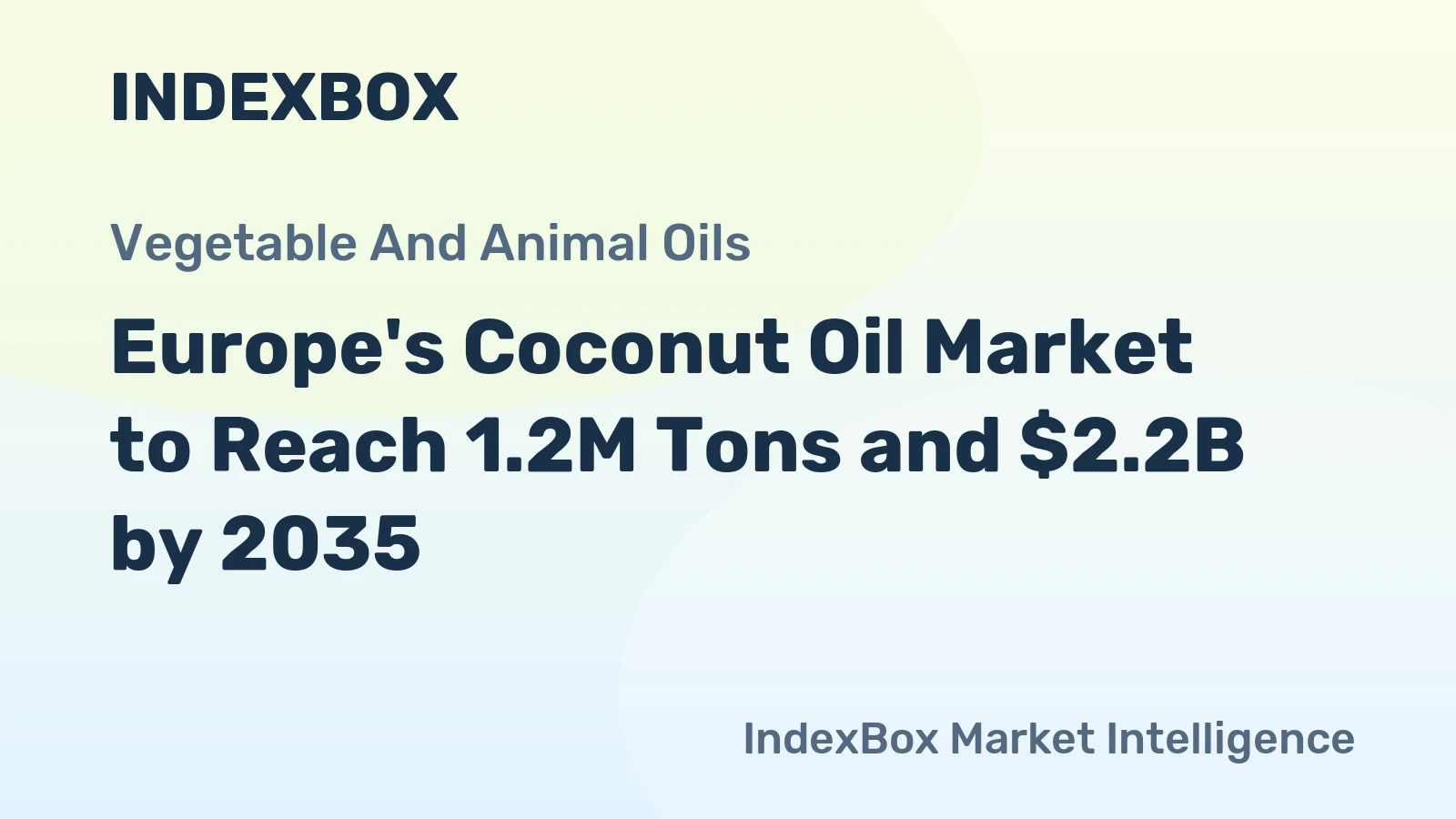 Europe's Coconut Oil Market to Reach 1.2M Tons and $2.2B by 2035