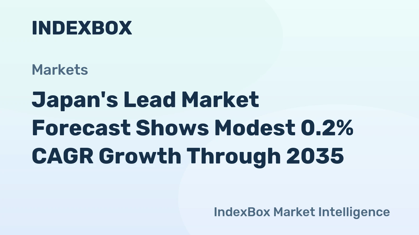 Japan's Lead Market Forecast Shows Modest 0.2% CAGR Growth Through 2035