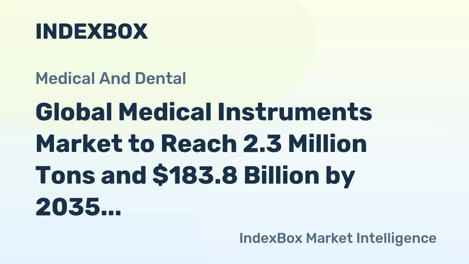 Global Medical Instruments Market to Reach 2.3 Million Tons and $183.8 Billion by 2035
