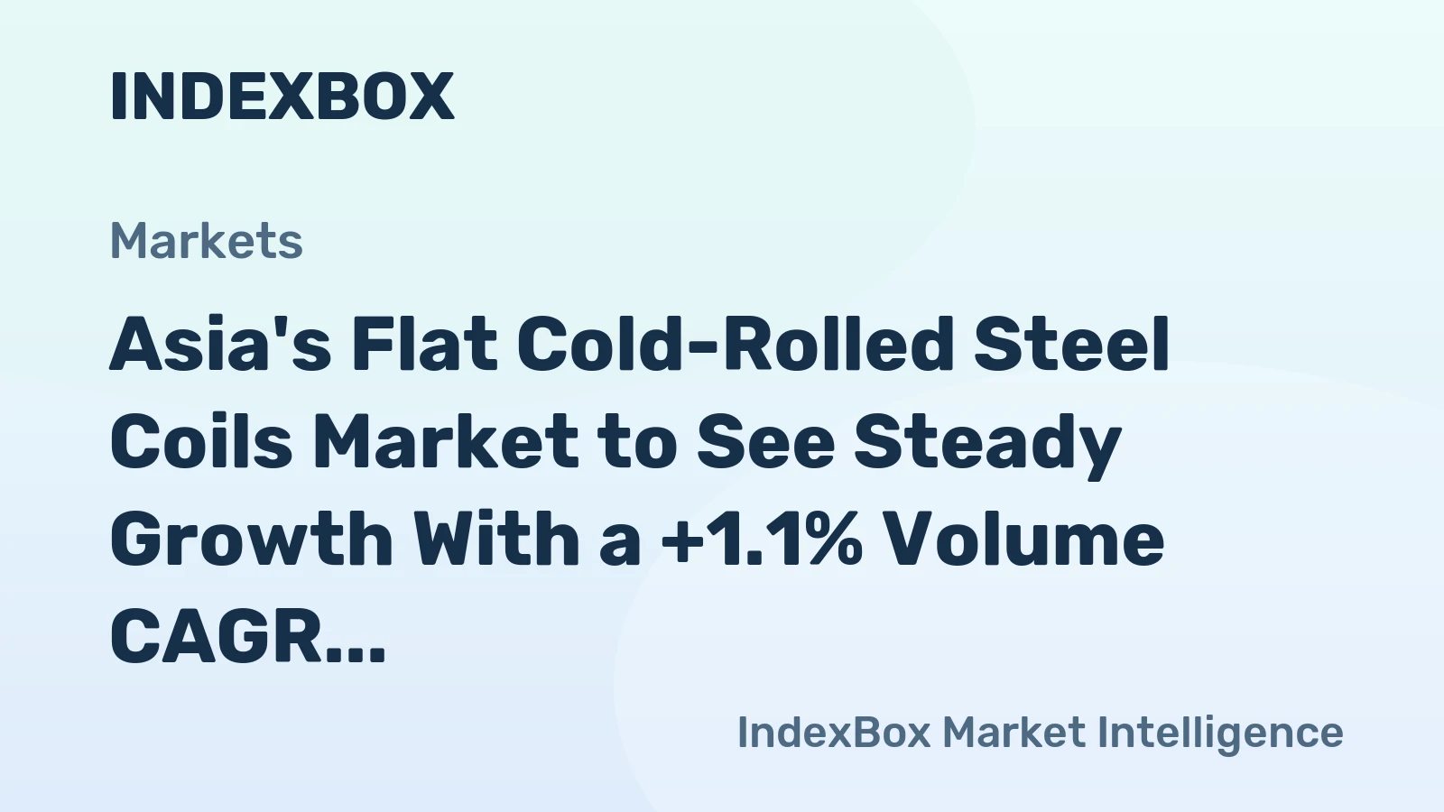 Asia's Flat Cold-Rolled Steel Coils Market to See Steady Growth With a +1.1% Volume CAGR Through 2035