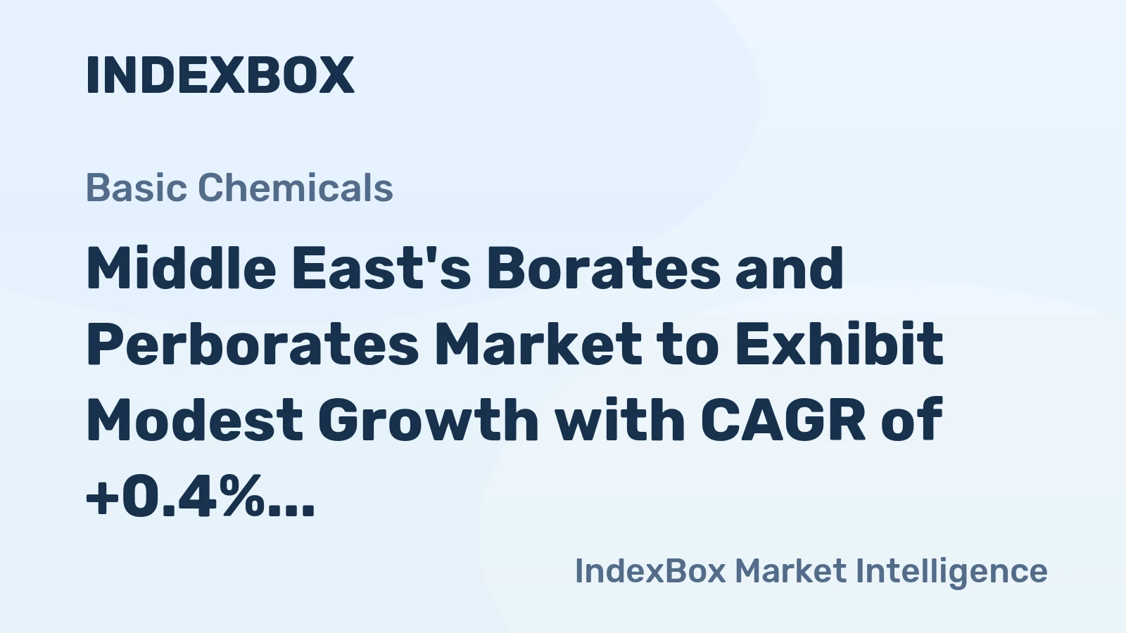 Middle East's Borates and Perborates Market to Exhibit Modest Growth with CAGR of +0.4% from 2024 to 2035