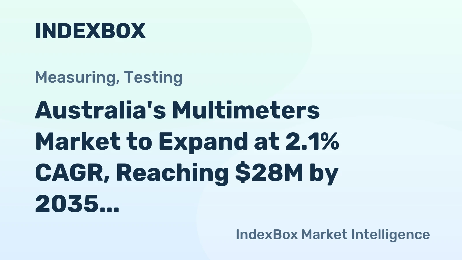 Australia's Multimeters Market to Expand at 2.1% CAGR, Reaching $28M by 2035