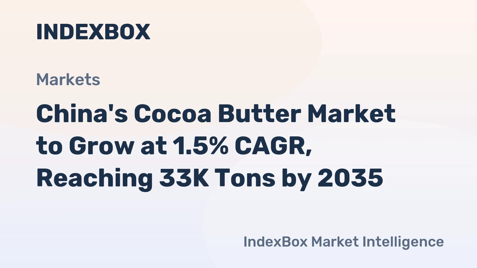 China's Cocoa Butter Market to Grow at 1.5% CAGR, Reaching 33K Tons by 2035