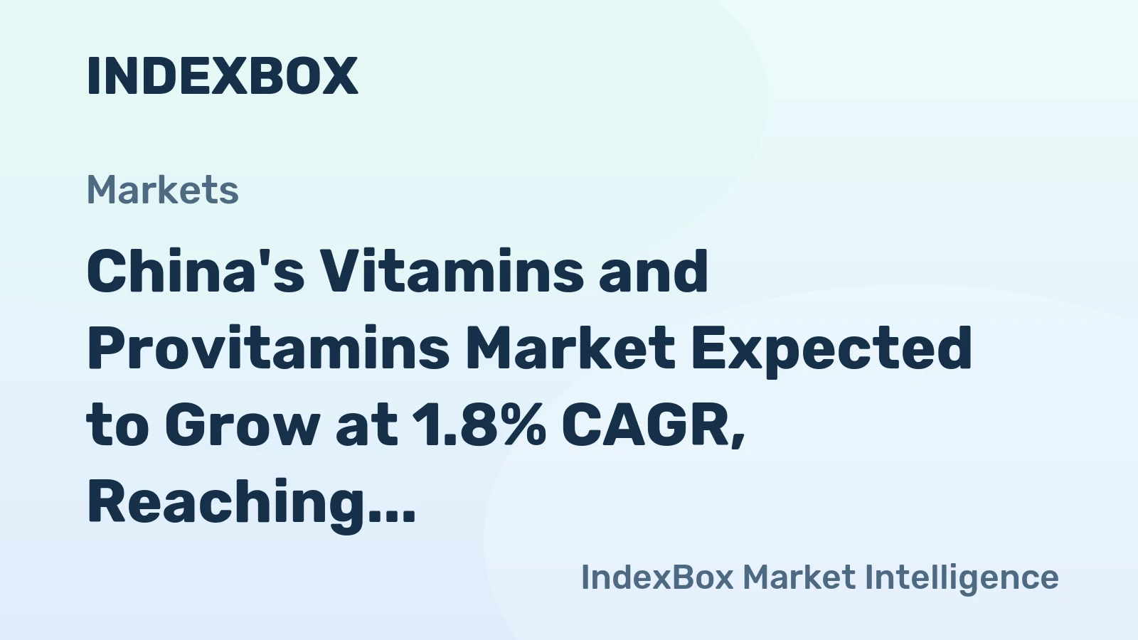 China's Vitamins and Provitamins Market Expected to Grow at 1.8% CAGR, Reaching $2.3B by 2035