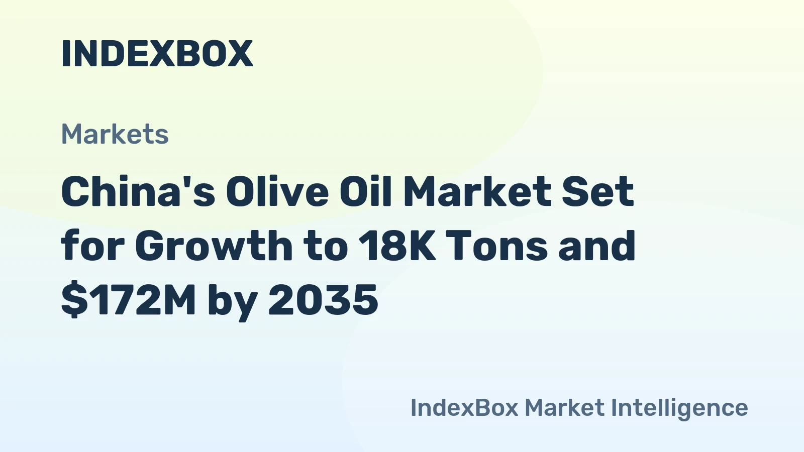 China's Olive Oil Market Set for Growth to 18K Tons and $172M by 2035