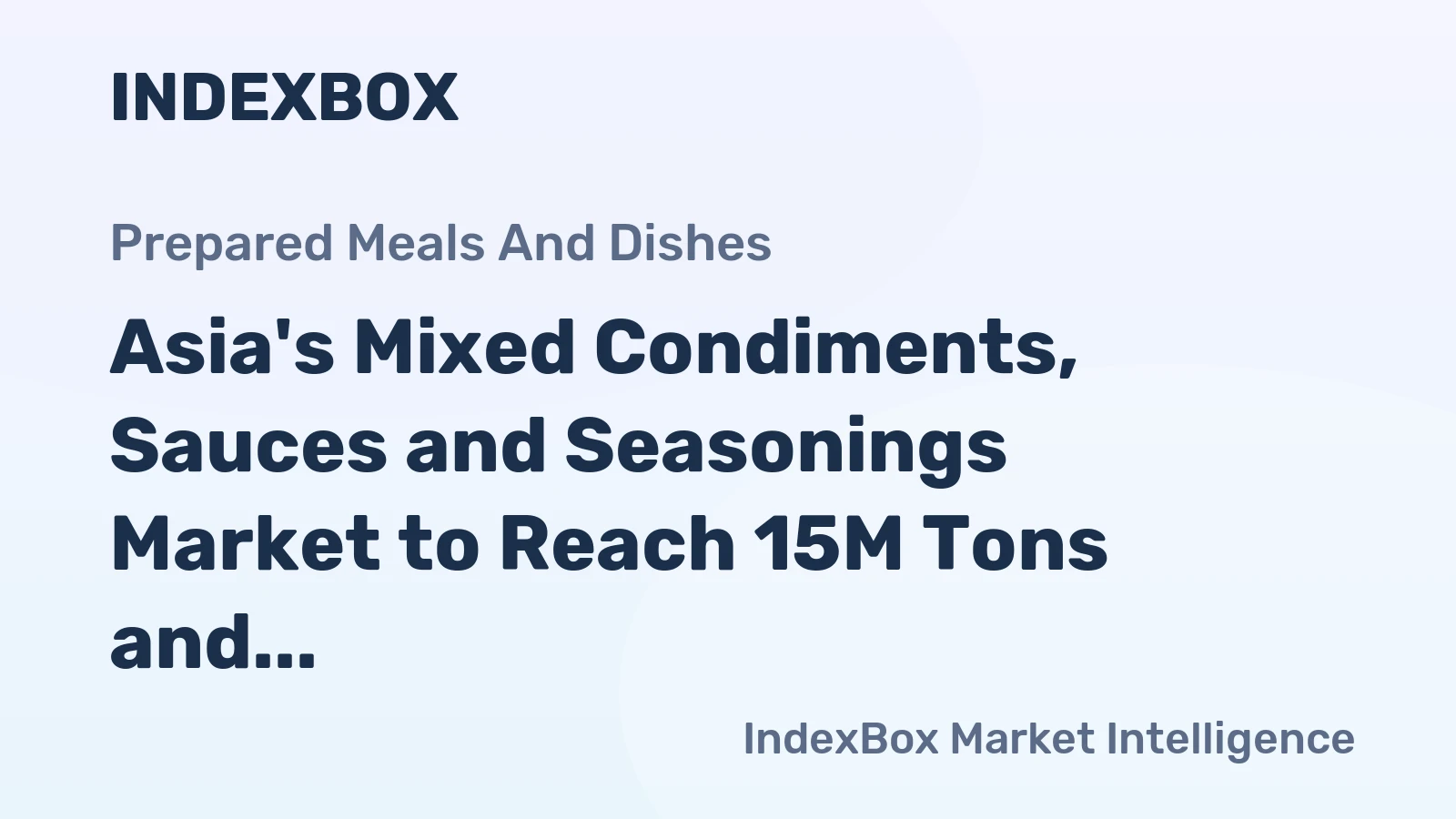 Asia's Mixed Condiments, Sauces and Seasonings Market to Reach 15M Tons and $37.1B by 2035