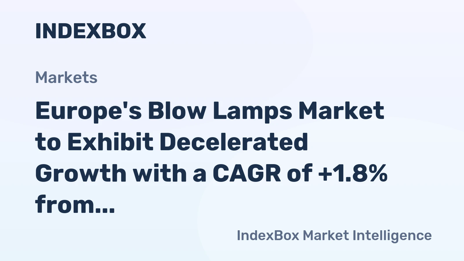 Europe's Blow Lamps Market to Exhibit Decelerated Growth with a CAGR of +1.8% from 2024-2035