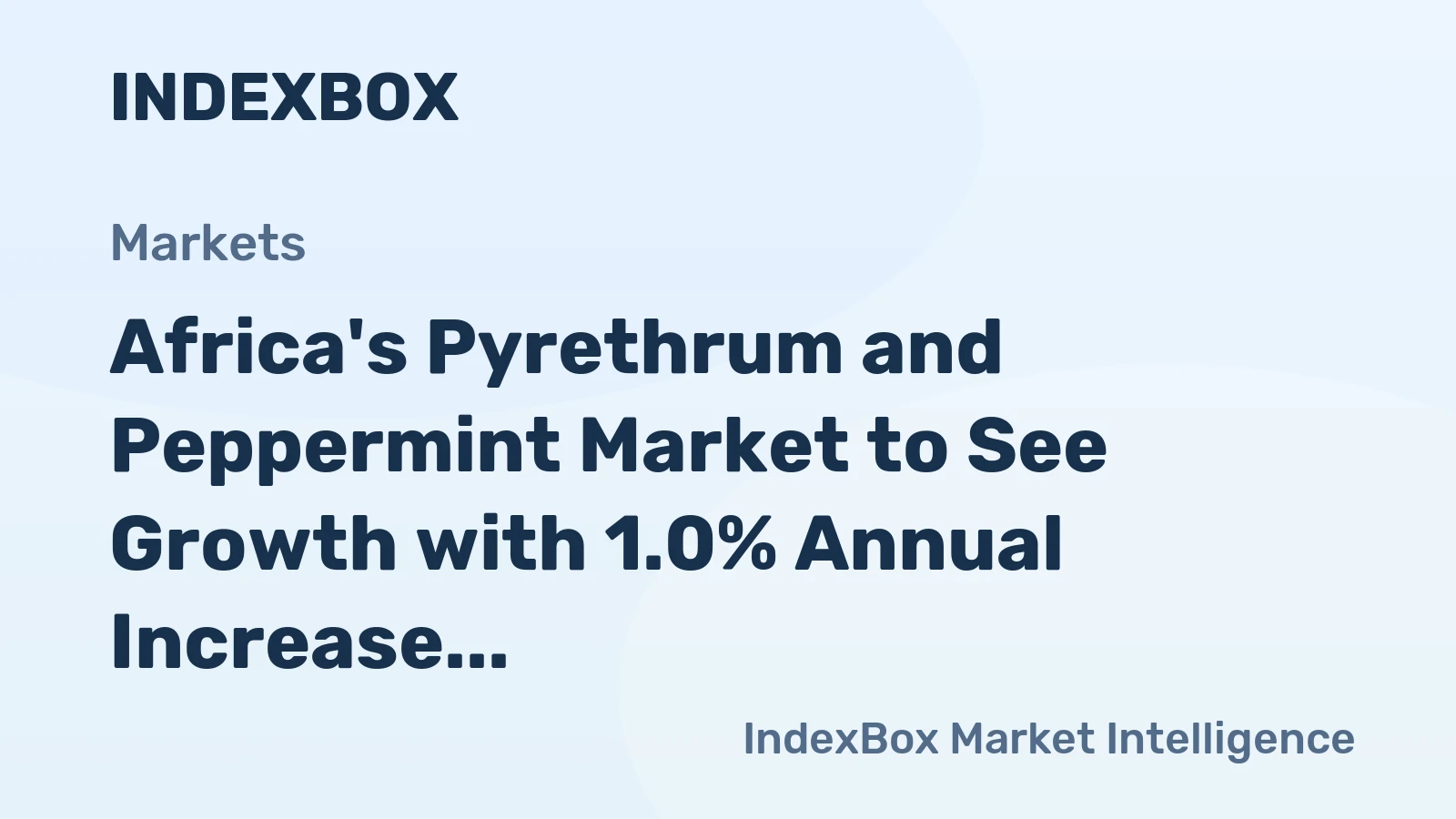 Africa's Pyrethrum and Peppermint Market to See Growth with 1.0% Annual Increase in Volume and 2.2% in Value by 2035
