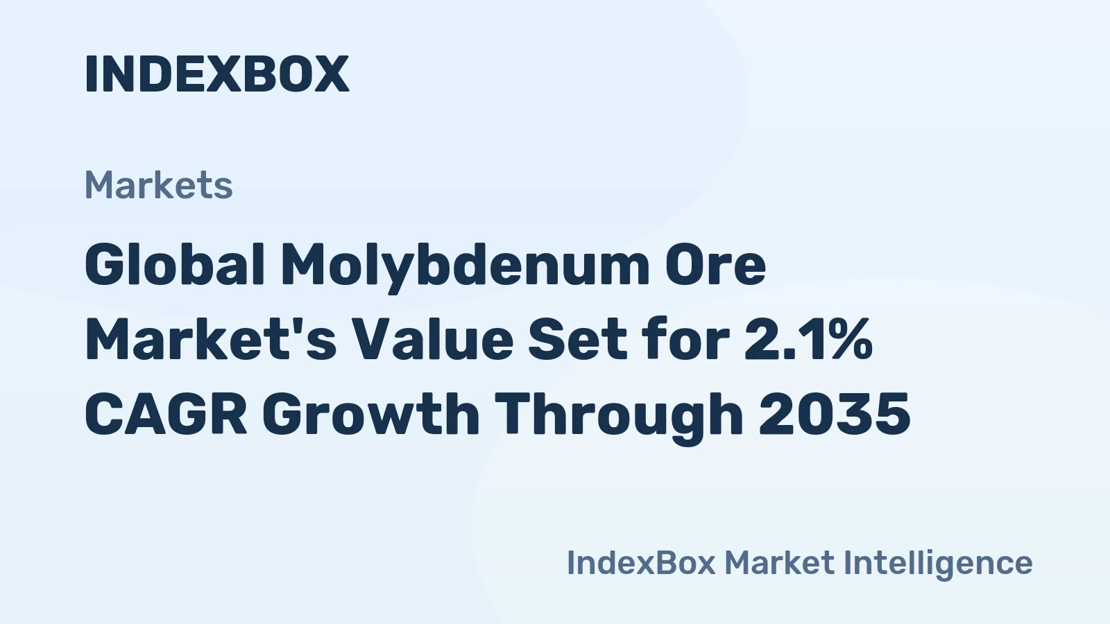 Global Molybdenum Ore Market's Value Set for 2.1% CAGR Growth Through 2035