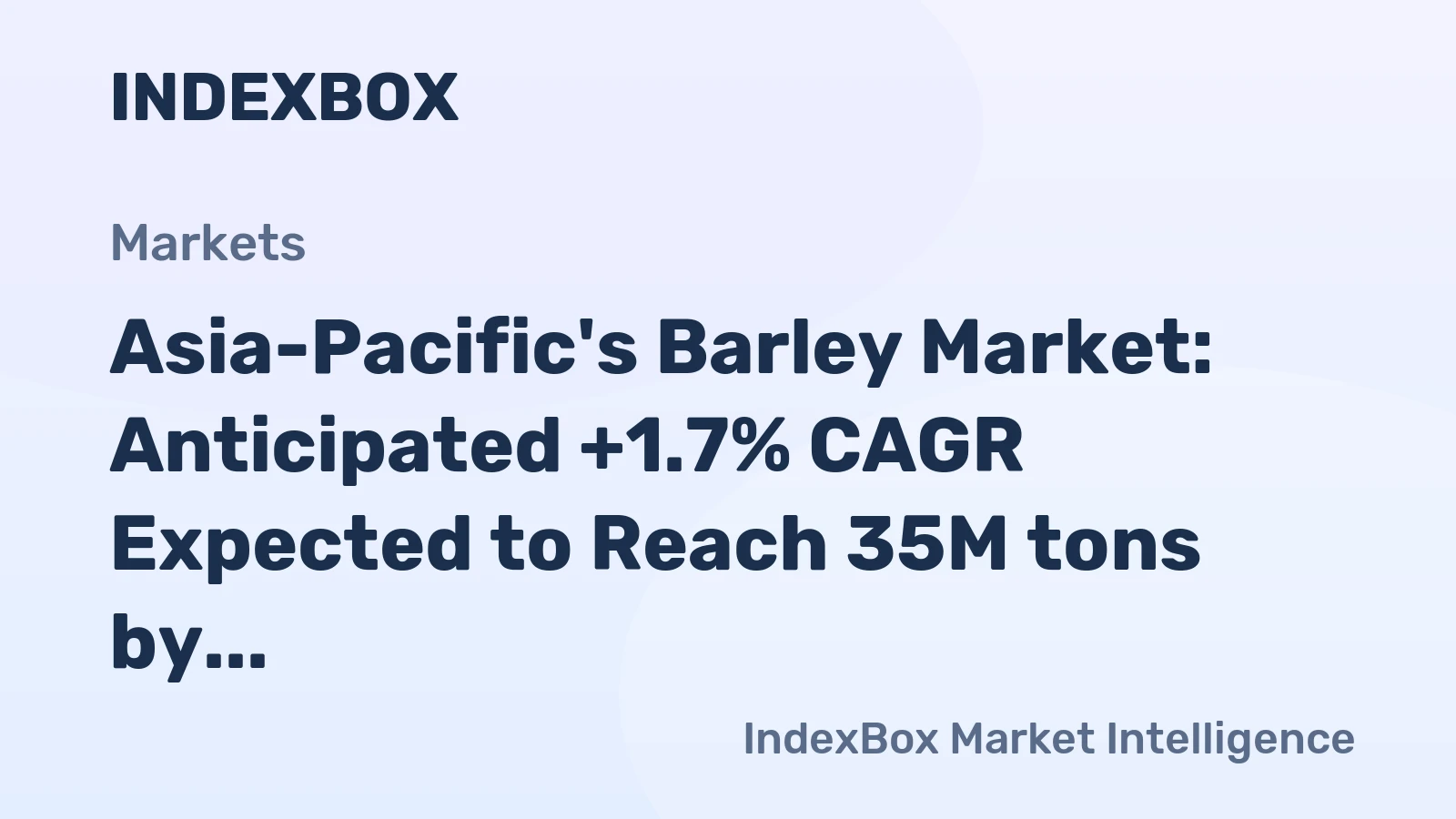 Asia-Pacific's Barley Market: Anticipated +1.7% CAGR Expected to Reach 35M tons by 2035