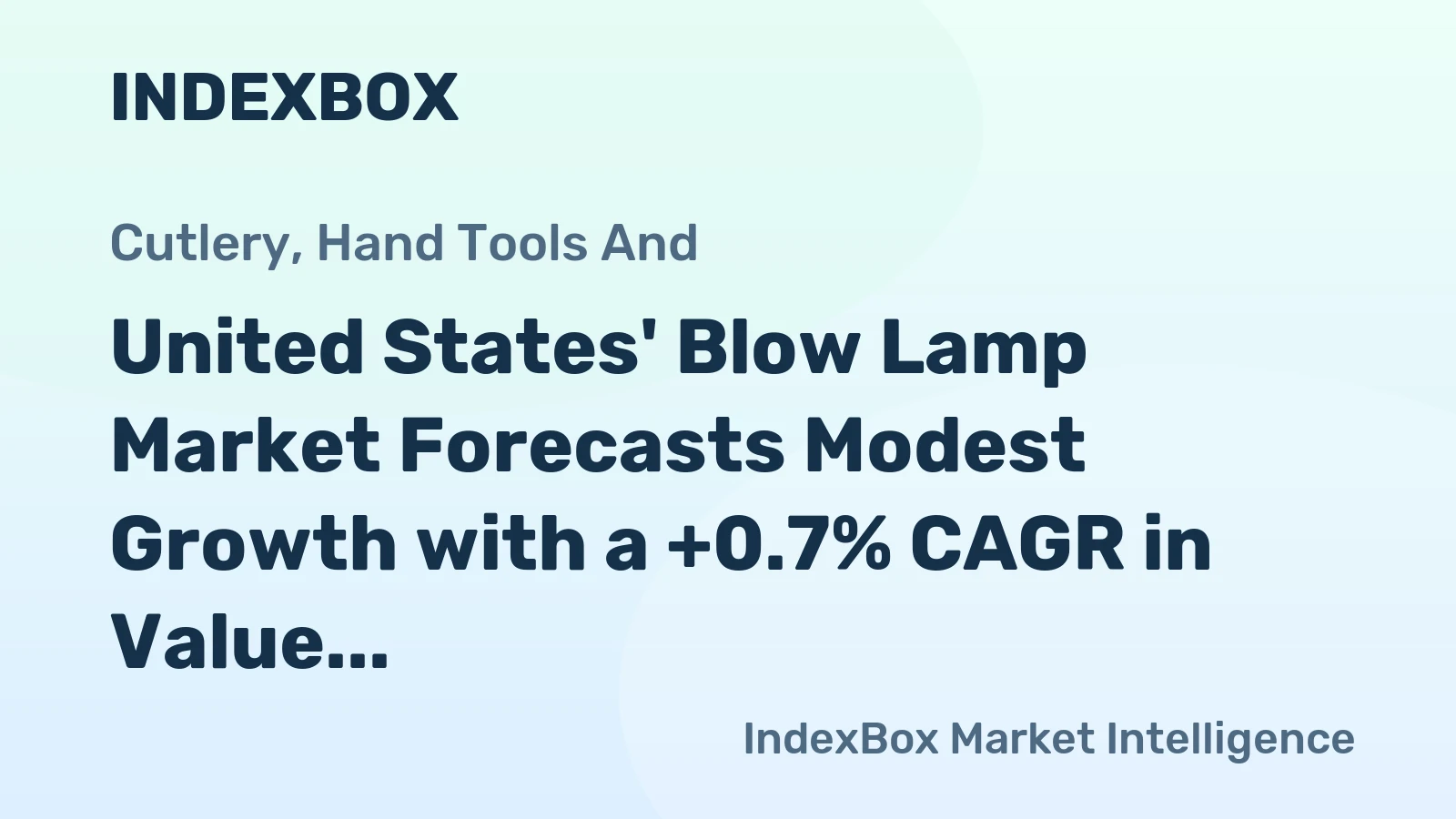 United States' Blow Lamp Market Forecasts Modest Growth with a +0.7% CAGR in Value