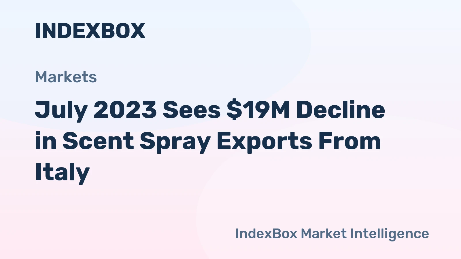 July 2023 Sees $19M Decline in Scent Spray Exports From Italy.
