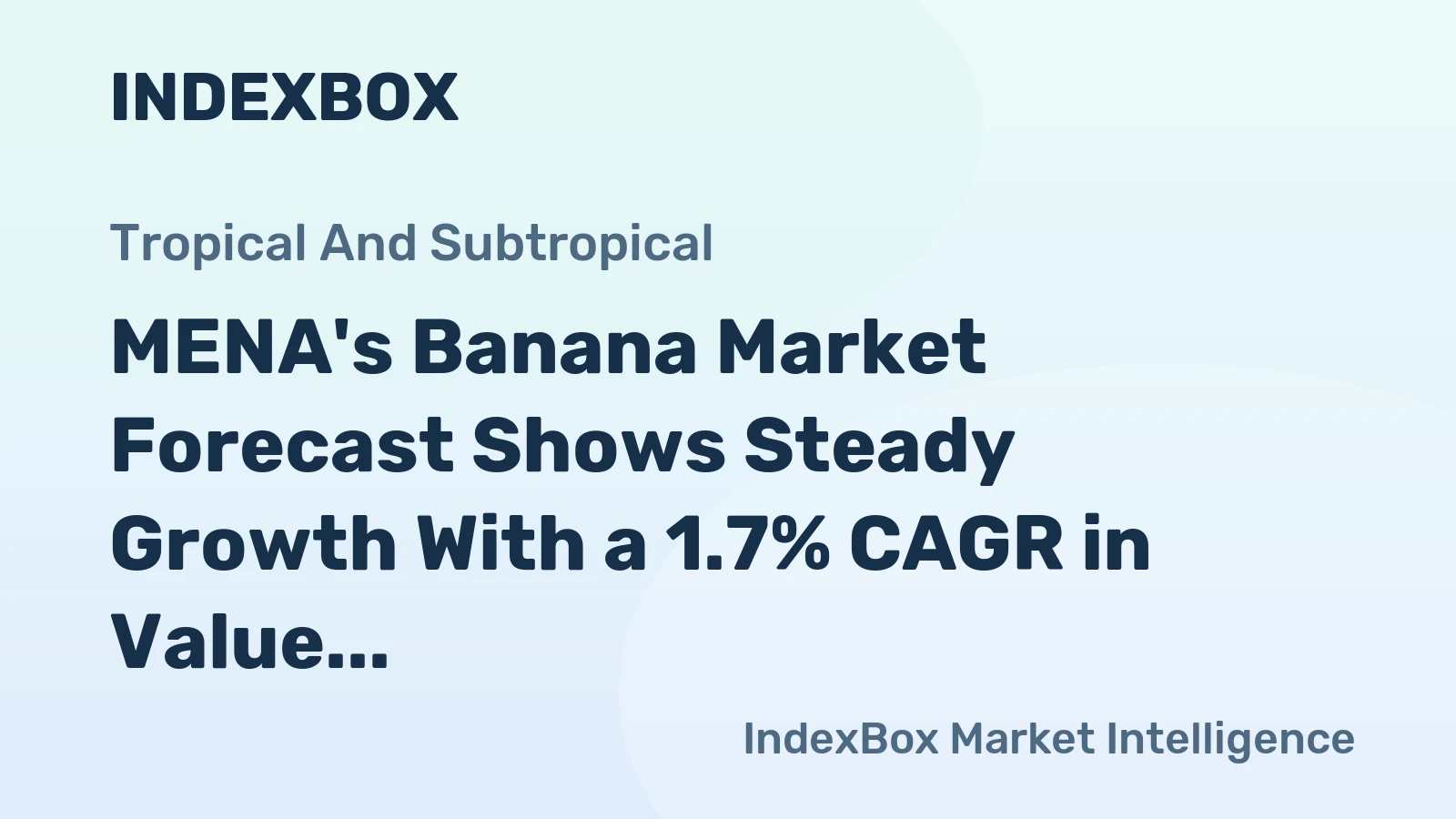 MENA's Banana Market Forecast Shows Steady Growth With a 1.7% CAGR in Value Through 2035