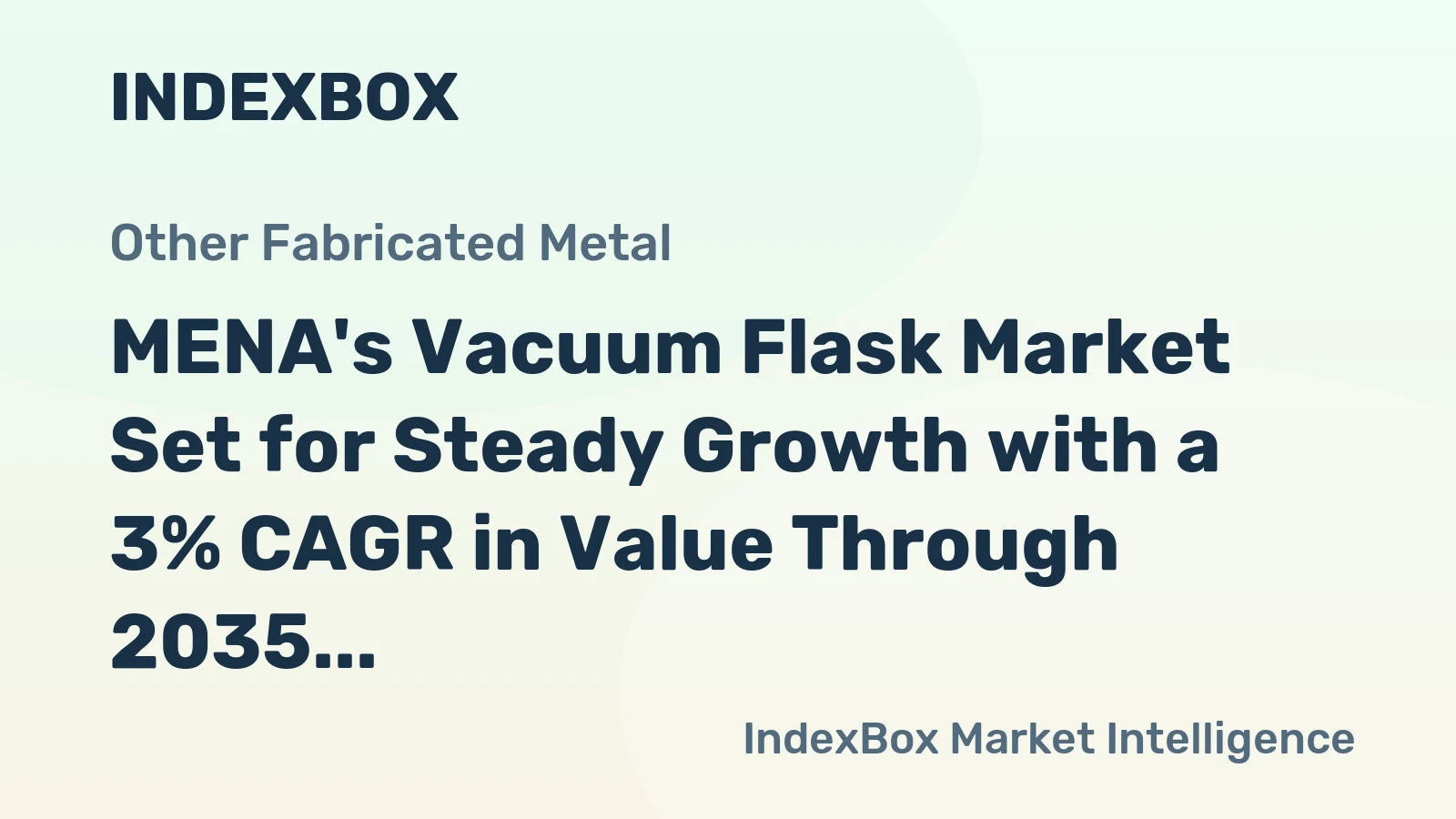 MENA's Vacuum Flask Market Set for Steady Growth with a 3% CAGR in Value Through 2035