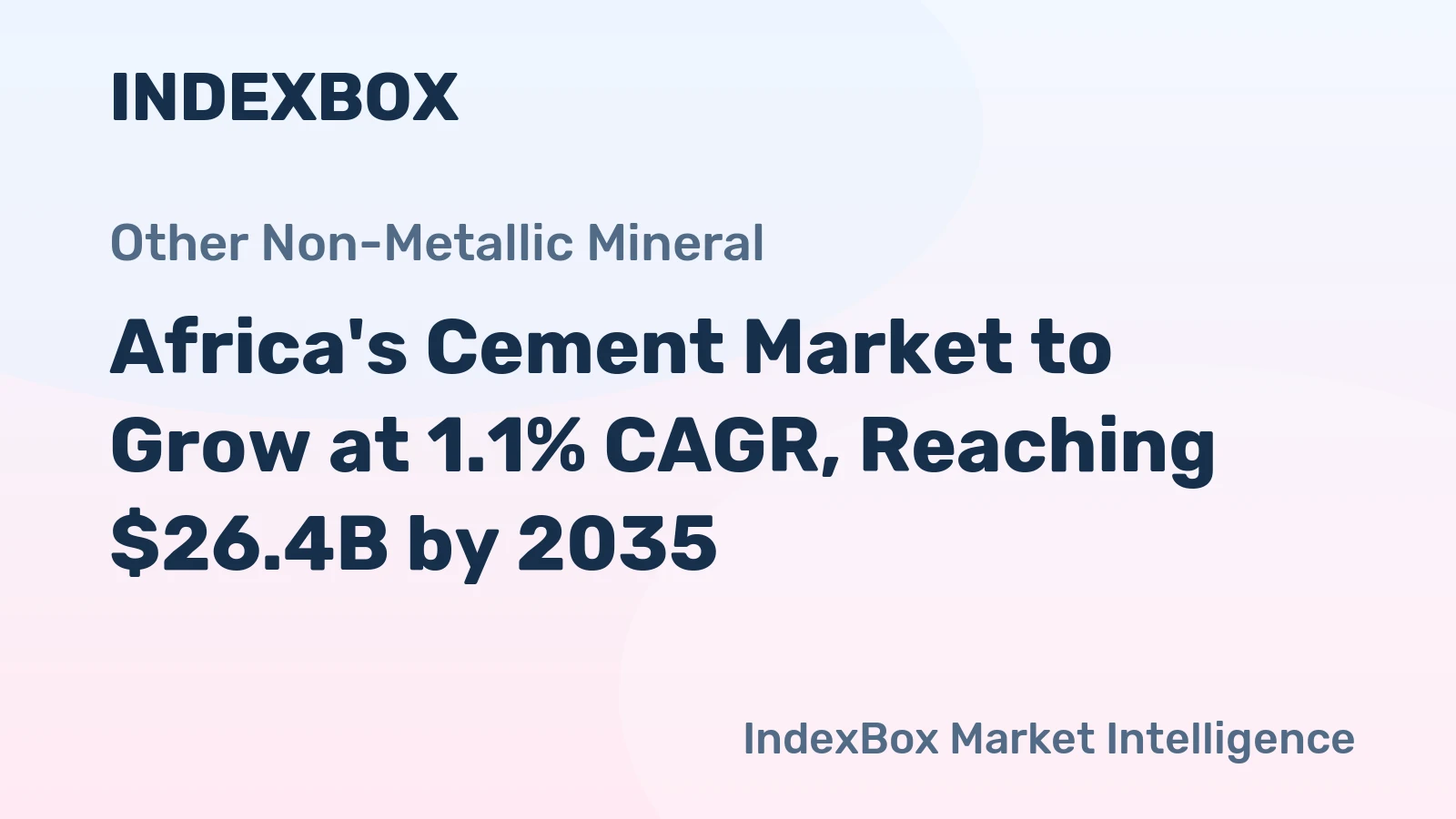 Africa's Cement Market to Grow at 1.1% CAGR, Reaching $26.4B by 2035