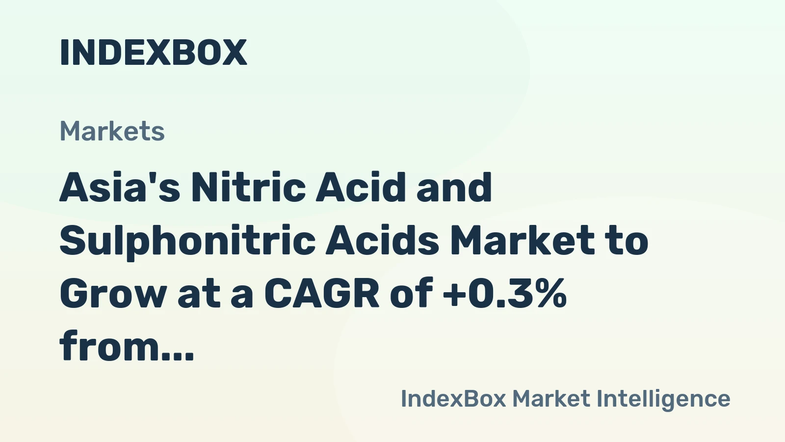 Asia's Nitric Acid and Sulphonitric Acids Market to Grow at a CAGR of +0.3% from 2024 to 2035