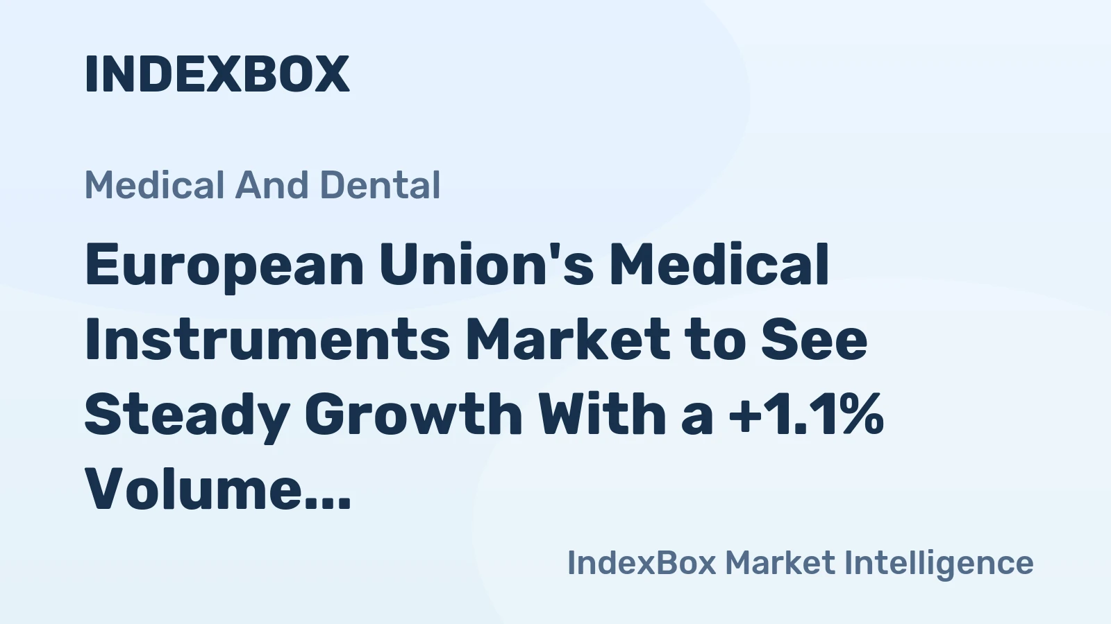 European Union's Medical Instruments Market to See Steady Growth With a +1.1% Volume CAGR Through 2035