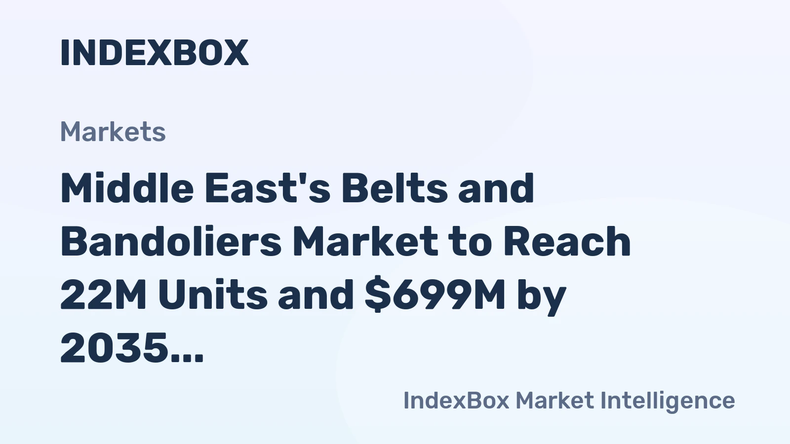 Middle East's Belts and Bandoliers Market to Reach 22M Units and $699M by 2035