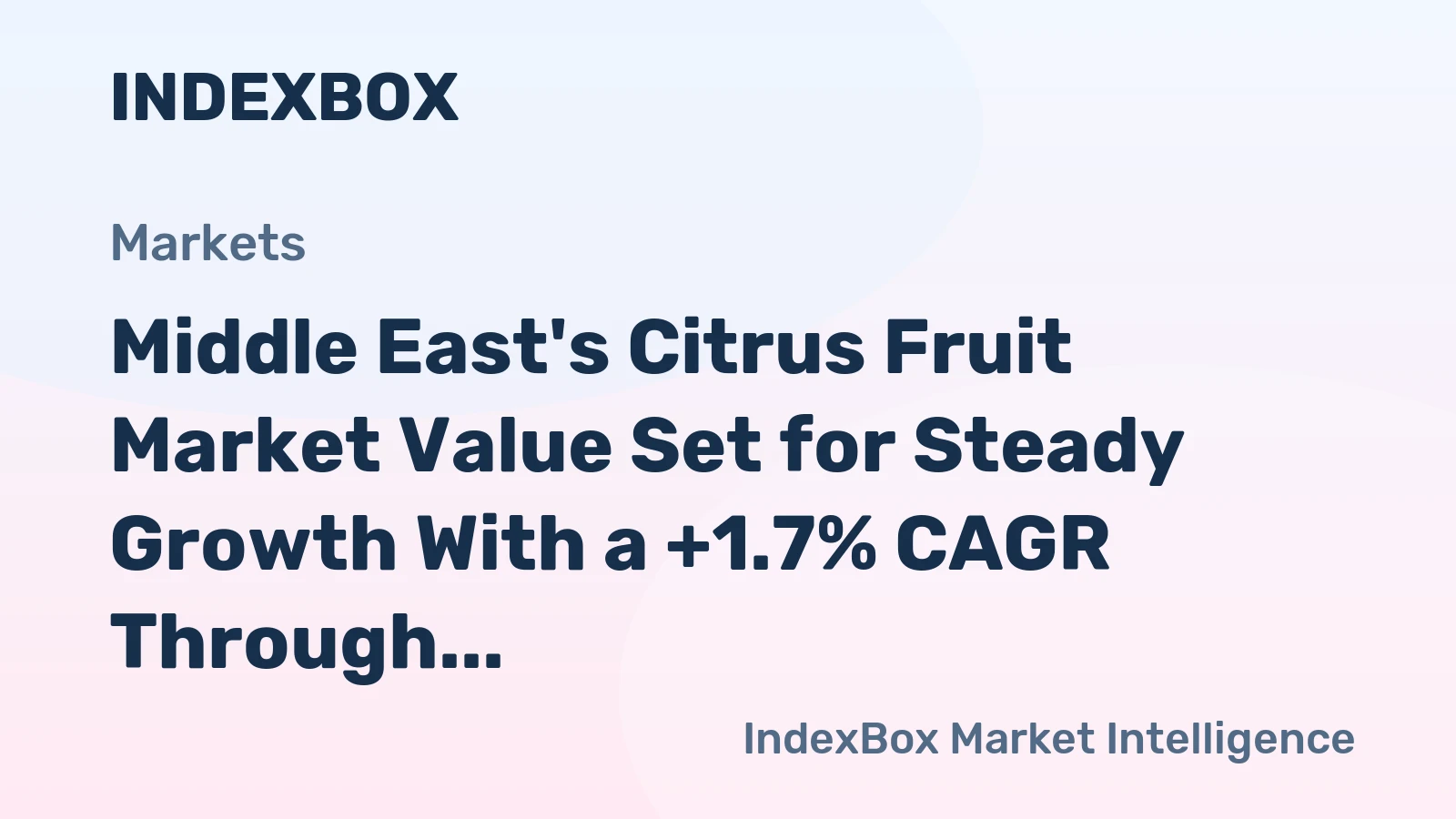 Middle East's Citrus Fruit Market Value Set for Steady Growth With a +1.7% CAGR Through 2035