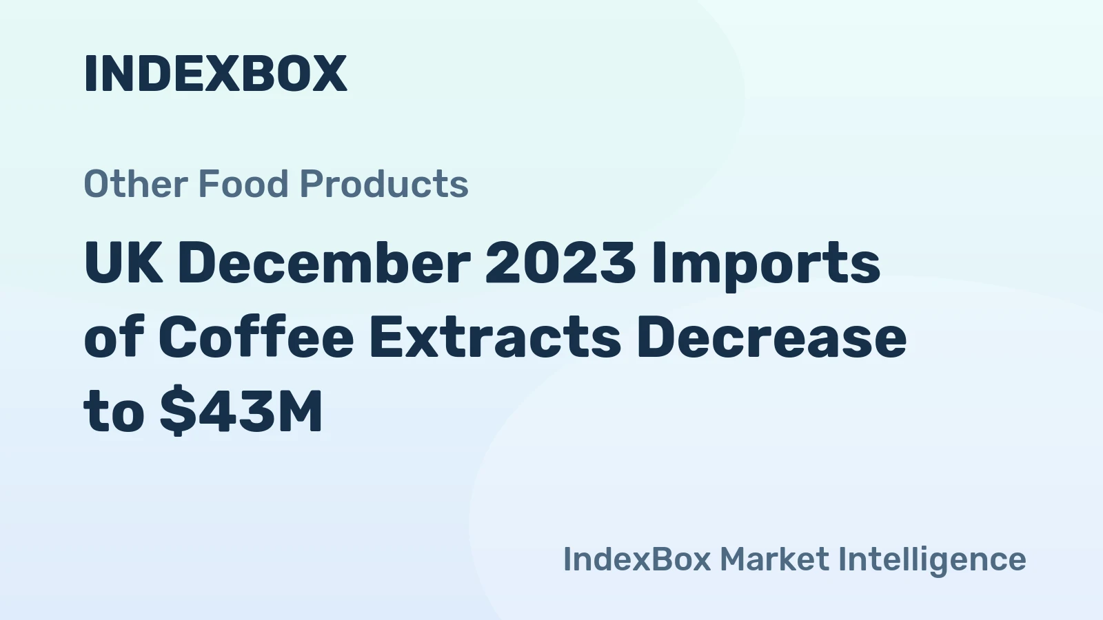 UK December 2023 Imports of Coffee Extracts Decrease to $43M
