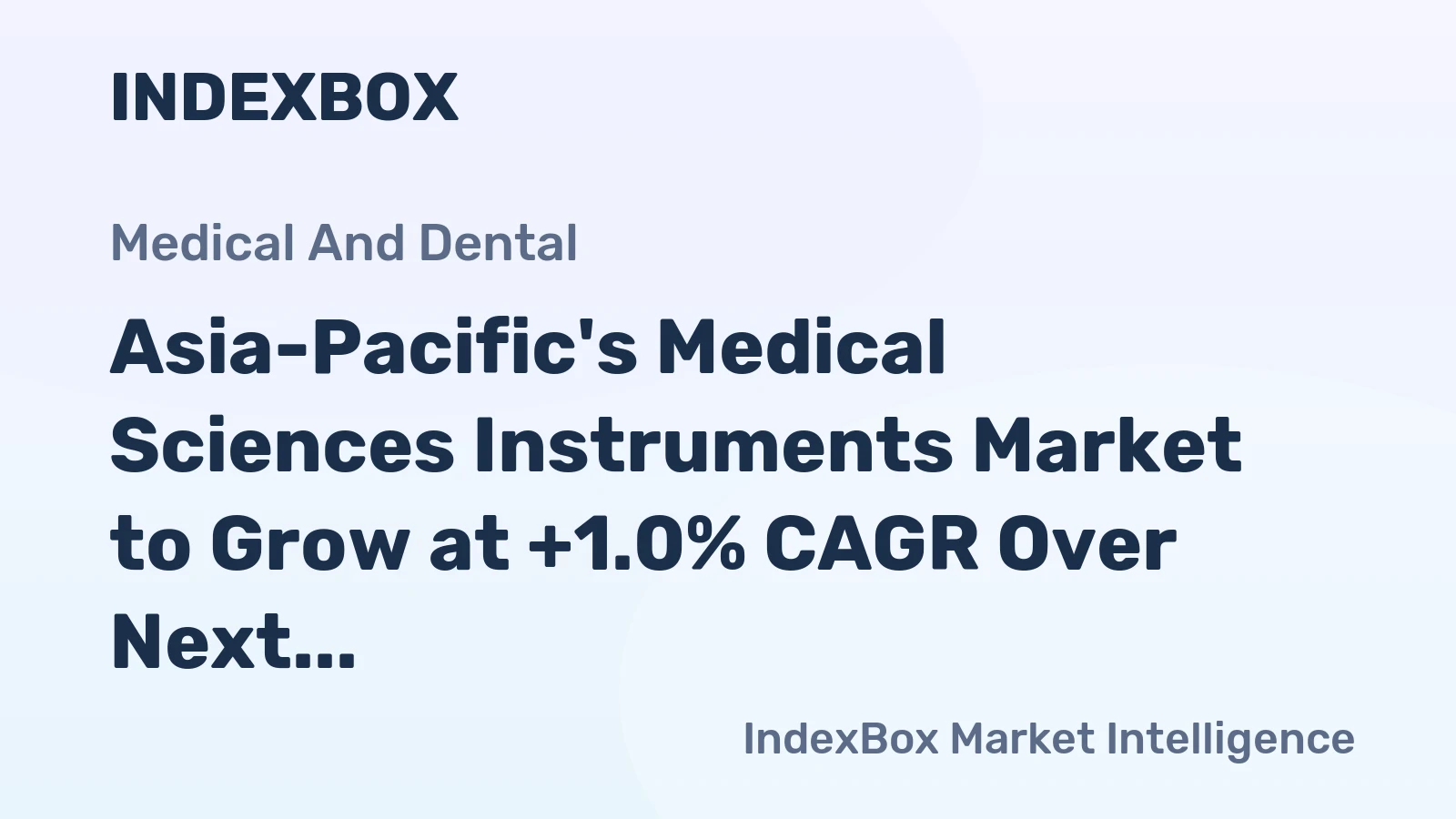 Asia-Pacific's Medical Sciences Instruments Market to Grow at +1.0% CAGR Over Next Decade