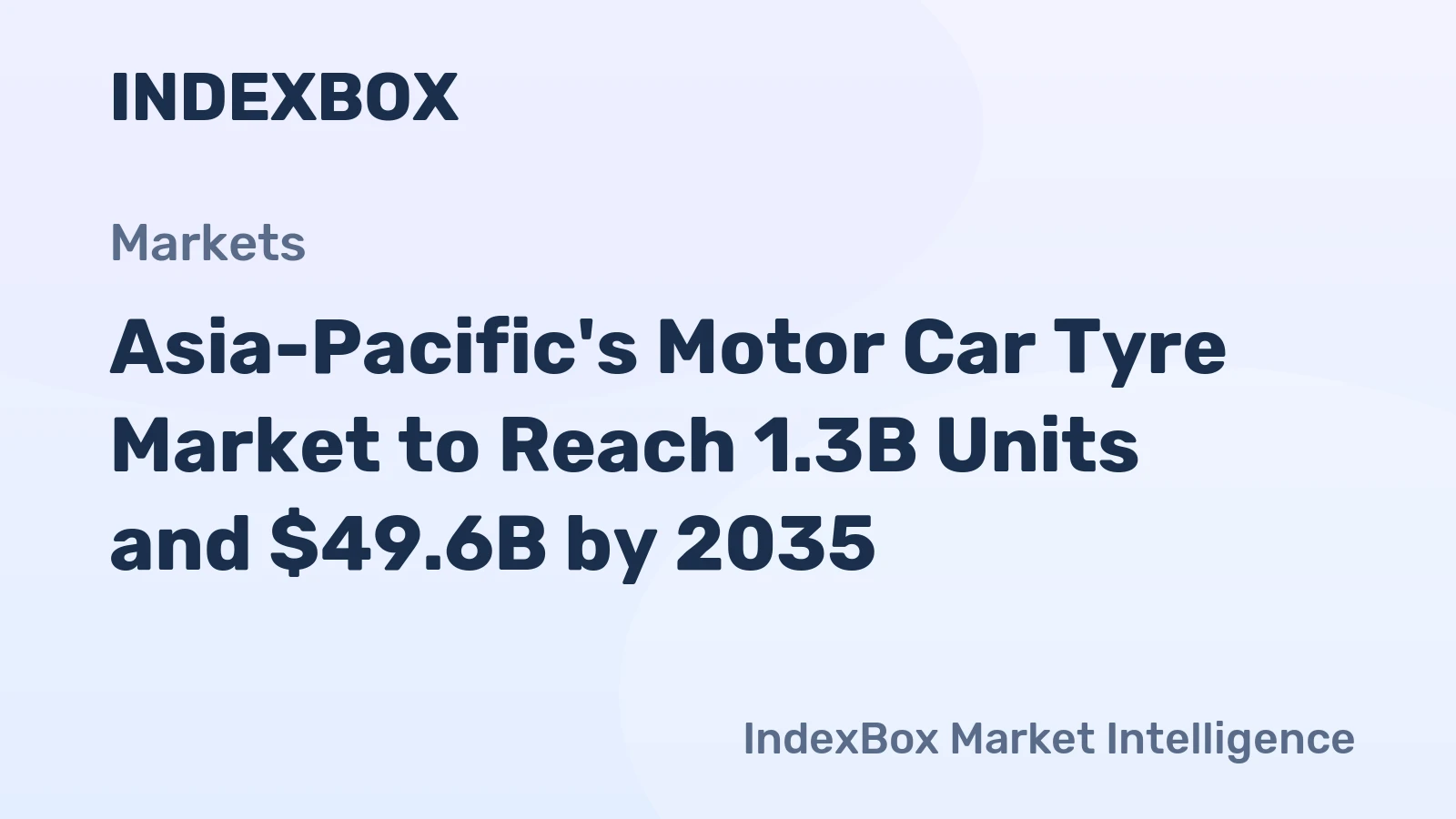 Asia-Pacific's Motor Car Tyre Market to Reach 1.3B Units and $49.6B by 2035