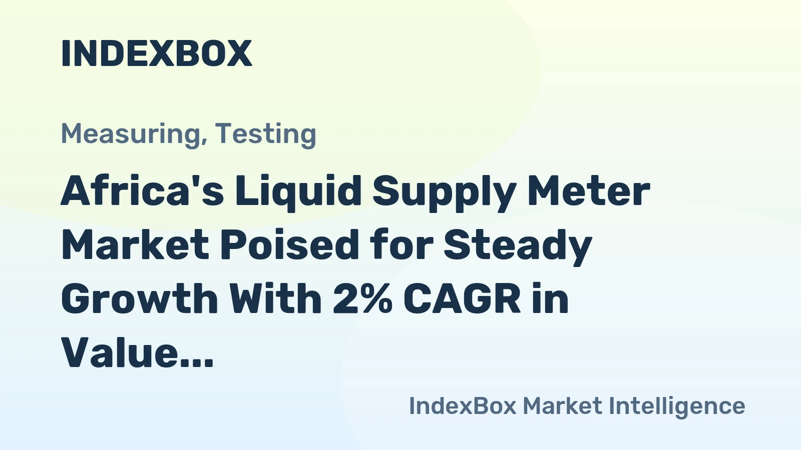 Africa's Liquid Supply Meter Market Poised for Steady Growth With 2% CAGR in Value Through 2035