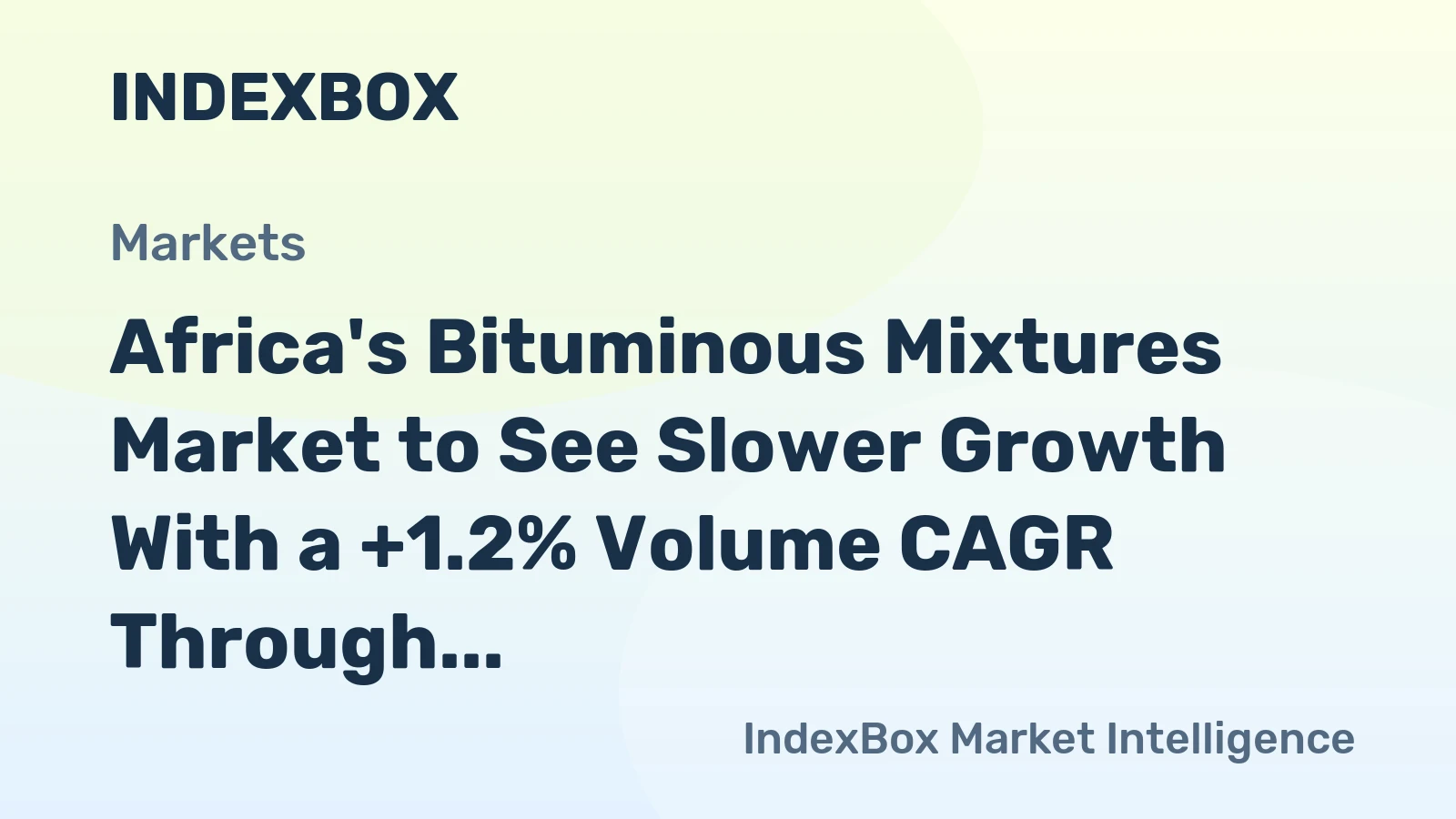 Africa's Bituminous Mixtures Market to See Slower Growth With a +1.2% Volume CAGR Through 2035