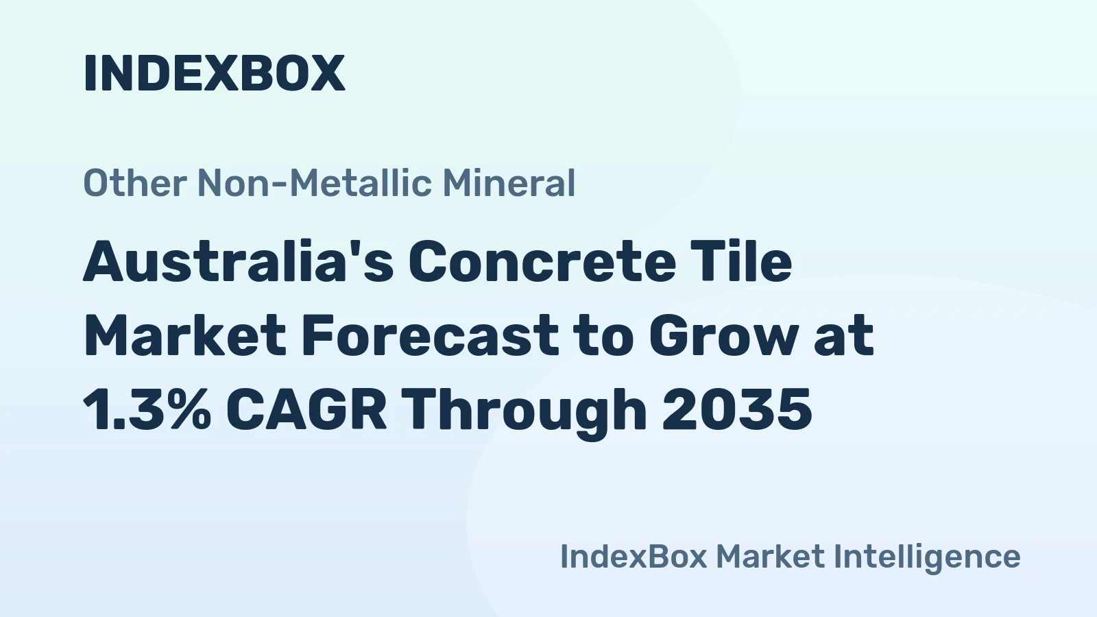 Australia's Concrete Tile Market Forecast to Grow at 1.3% CAGR Through 2035