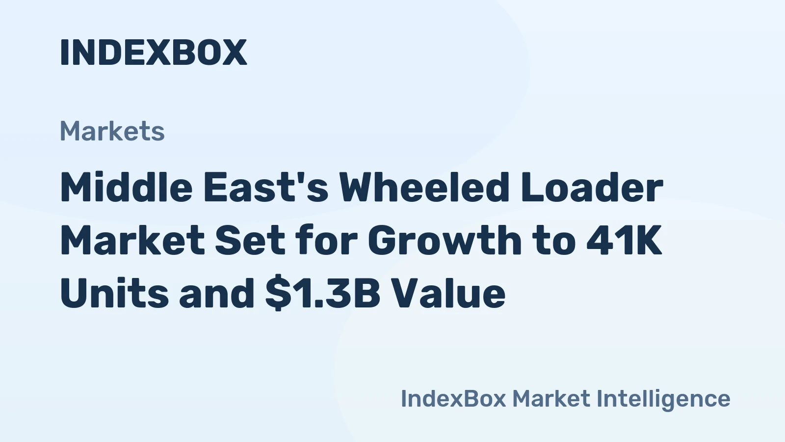 Middle East's Wheeled Loader Market Set for Growth to 41K Units and $1.3B Value