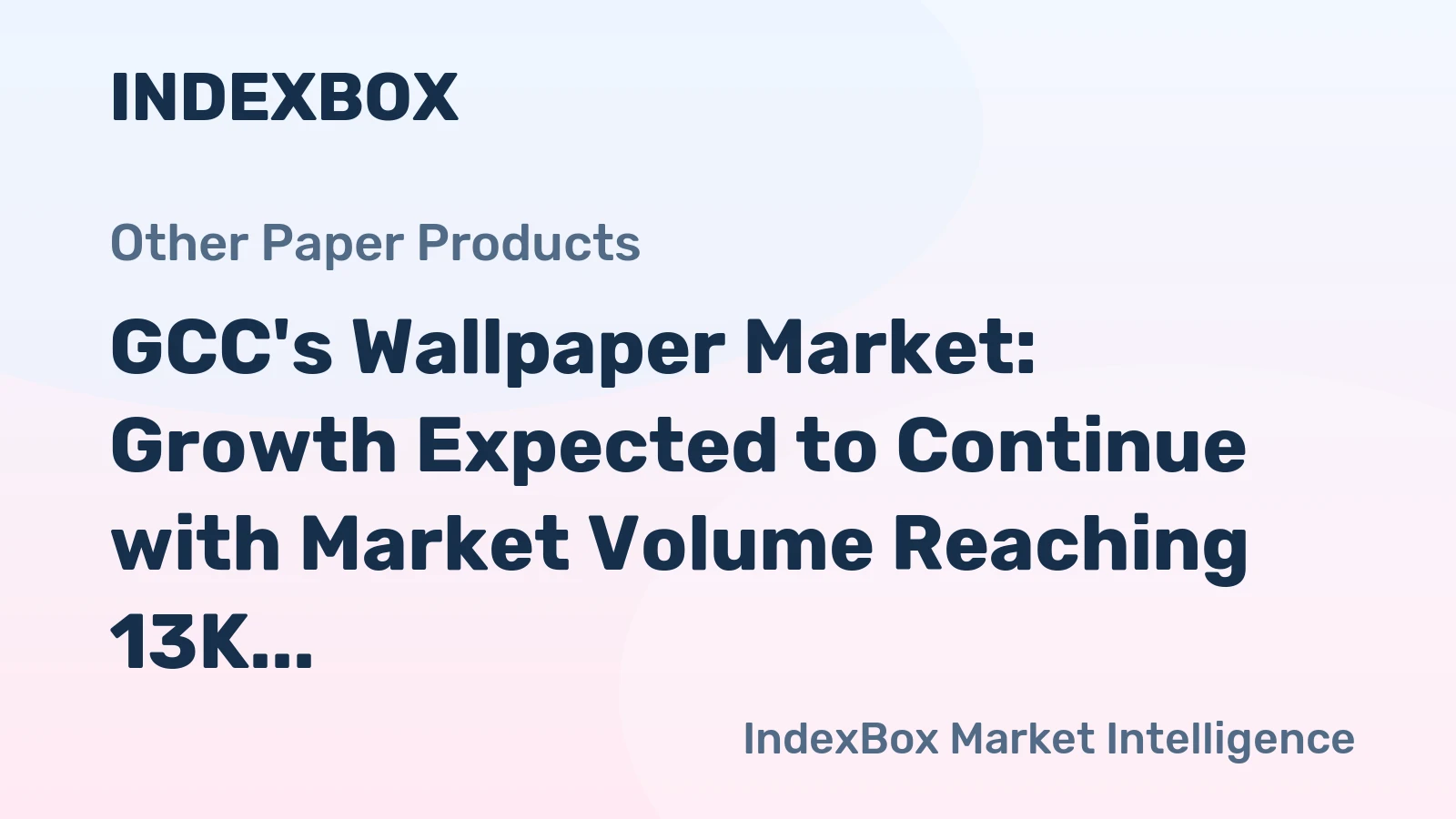 GCC's Wallpaper Market: Growth Expected to Continue with Market Volume Reaching 13K Tons and Market Value Reaching $82M by 2035