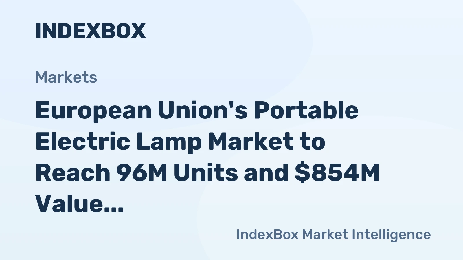European Union's Portable Electric Lamp Market to Reach 96M Units and $854M Value by 2035