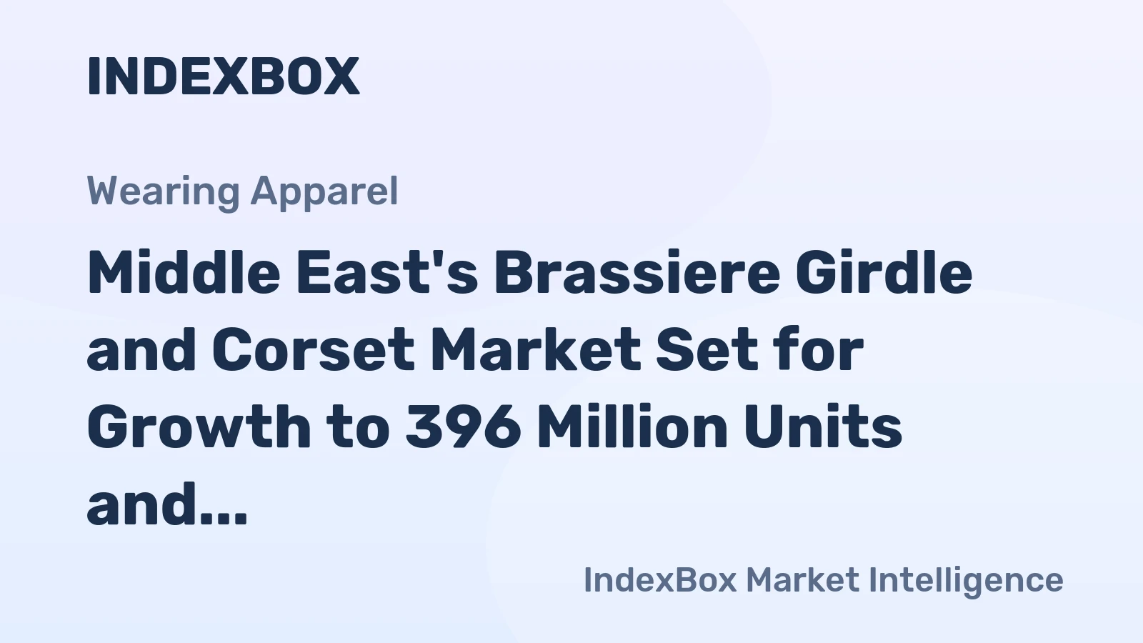 Middle East's Brassiere Girdle and Corset Market Set for Growth to 396 Million Units and $1.1 Billion