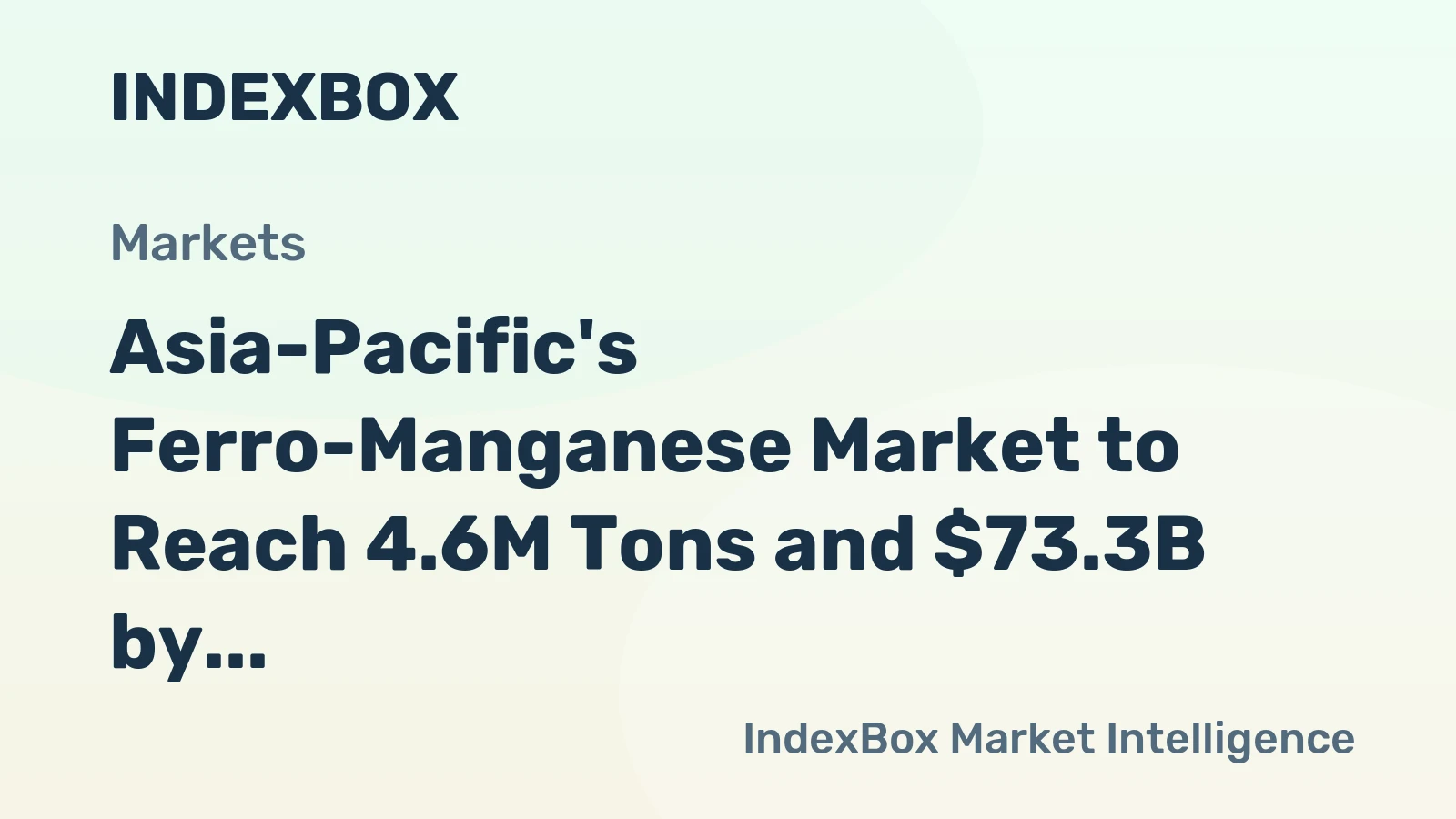 Asia-Pacific's Ferro-Manganese Market to Reach 4.6M Tons and $73.3B by 2035