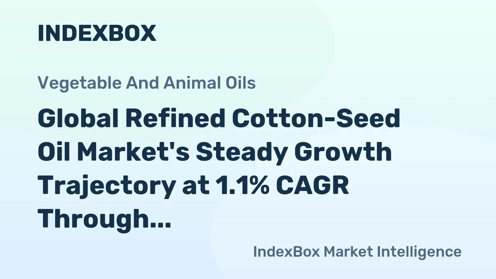 Global Refined Cotton-Seed Oil Market's Steady Growth Trajectory at 1.1% CAGR Through 2035