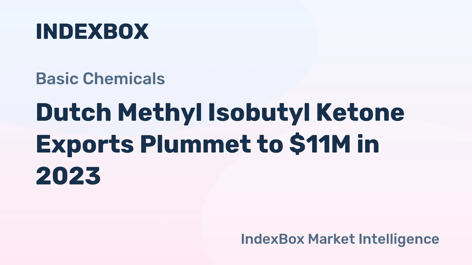 Dutch Methyl Isobutyl Ketone Exports Plummet to $11M in 2023