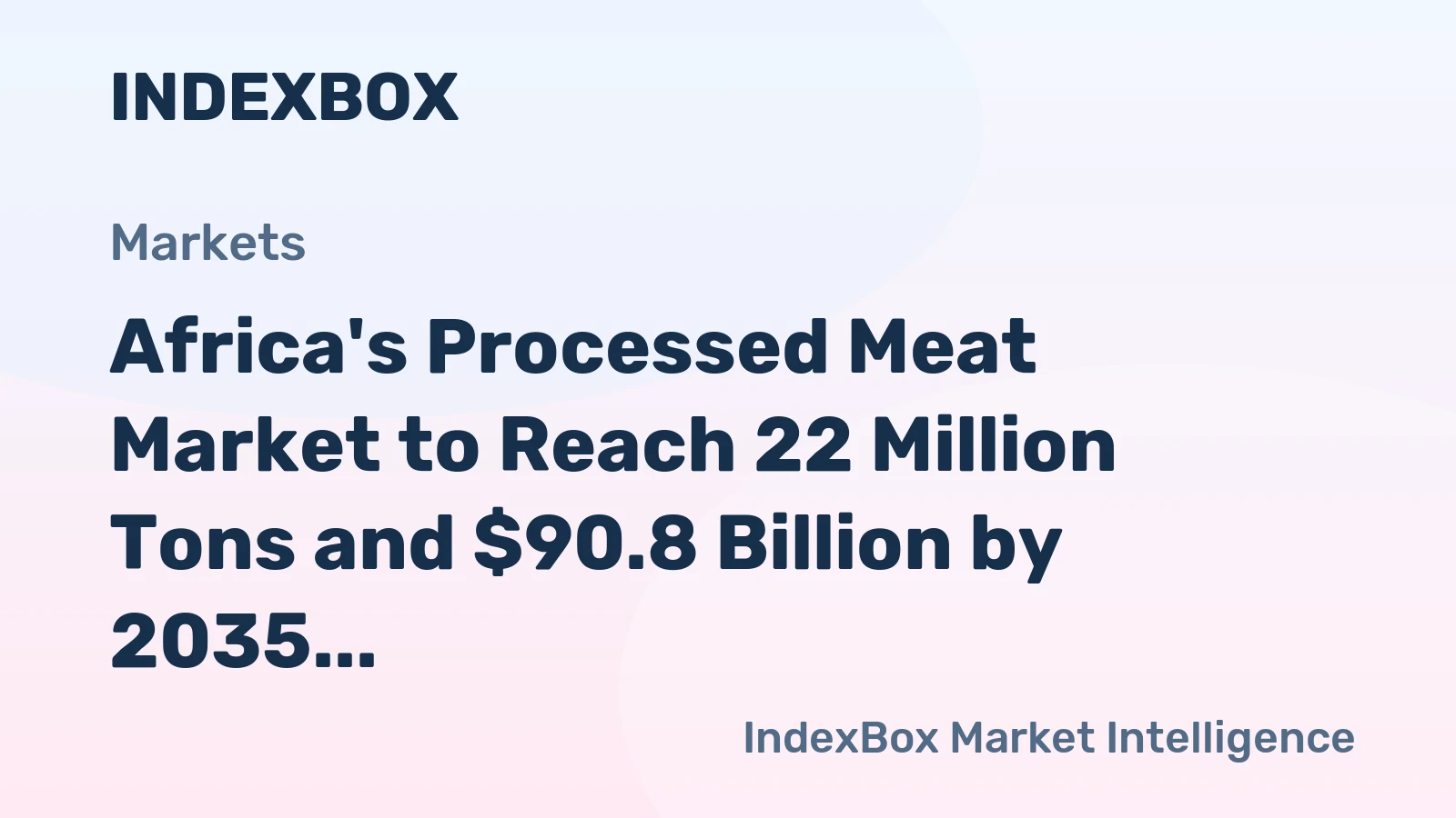 Africa's Processed Meat Market to Reach 22 Million Tons and $90.8 Billion by 2035